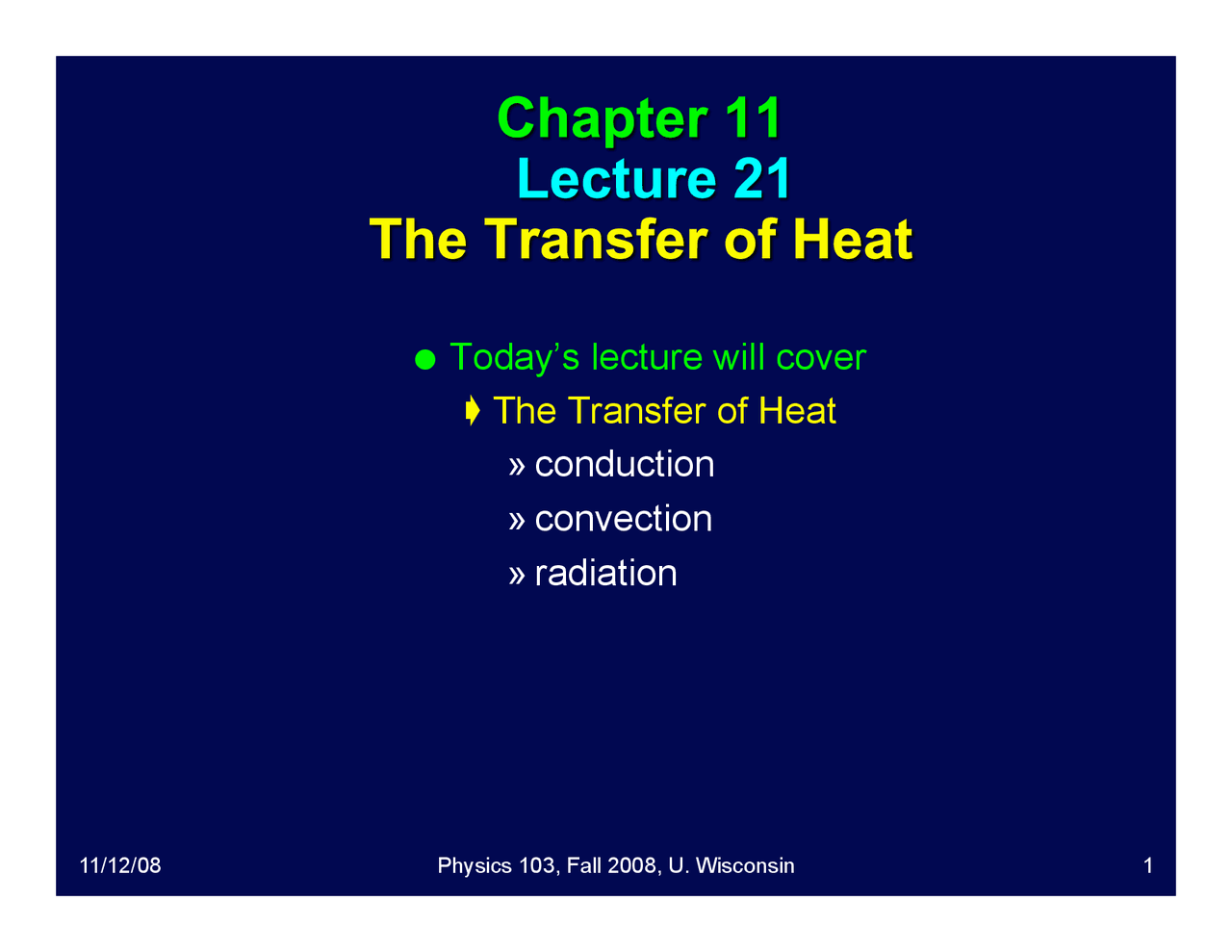 The Transfer Of Heat General Physics Slides Physics 103 Docsity