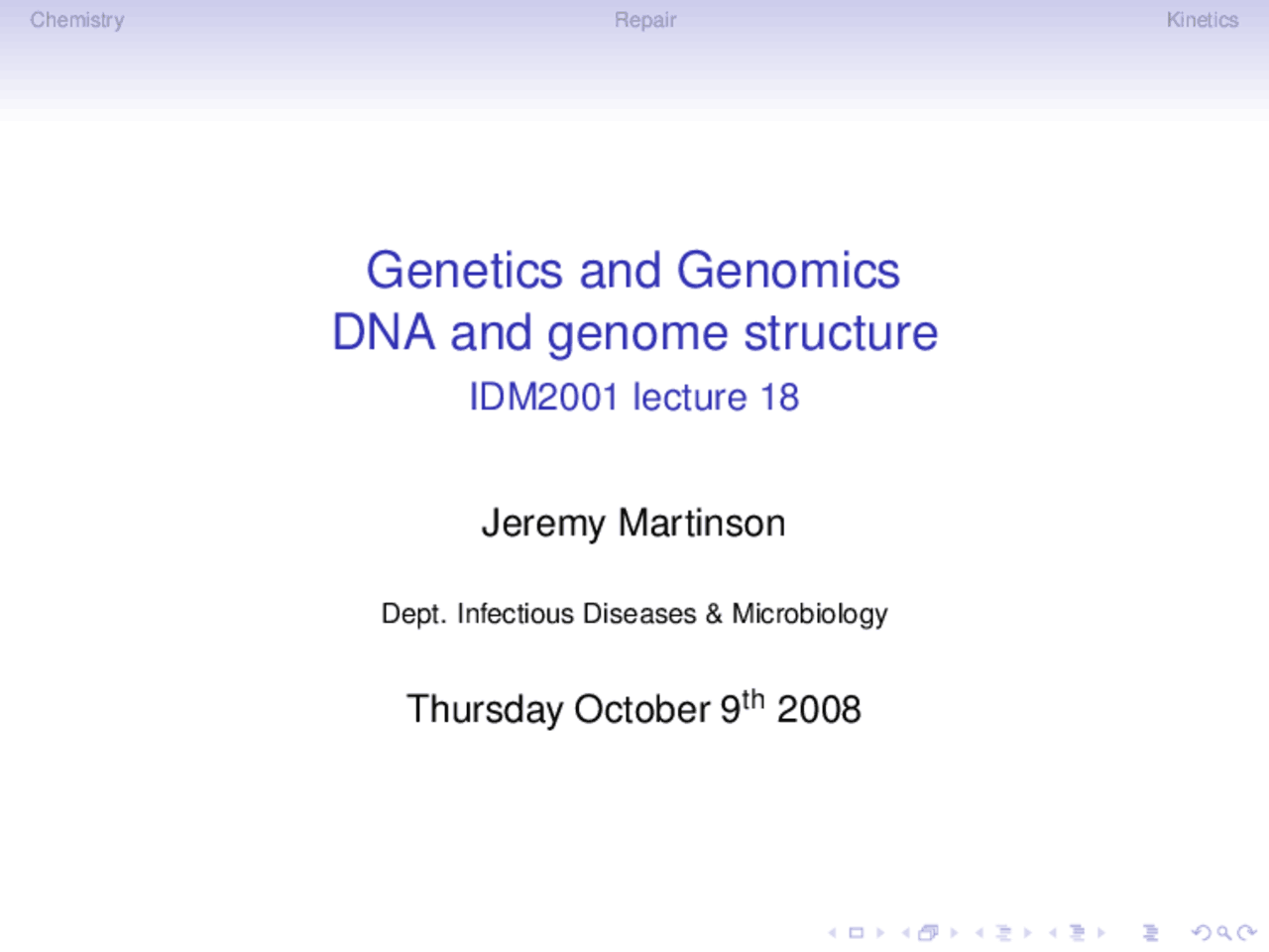 Genetics and Genomics DNA and Genome Structure | IDM 2001 | Study notes ...