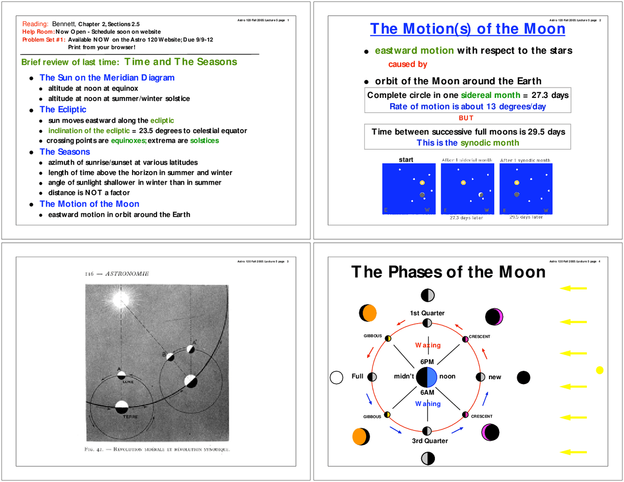 The Motions Of The Moon Lecture Slides Astro 120 Docsity