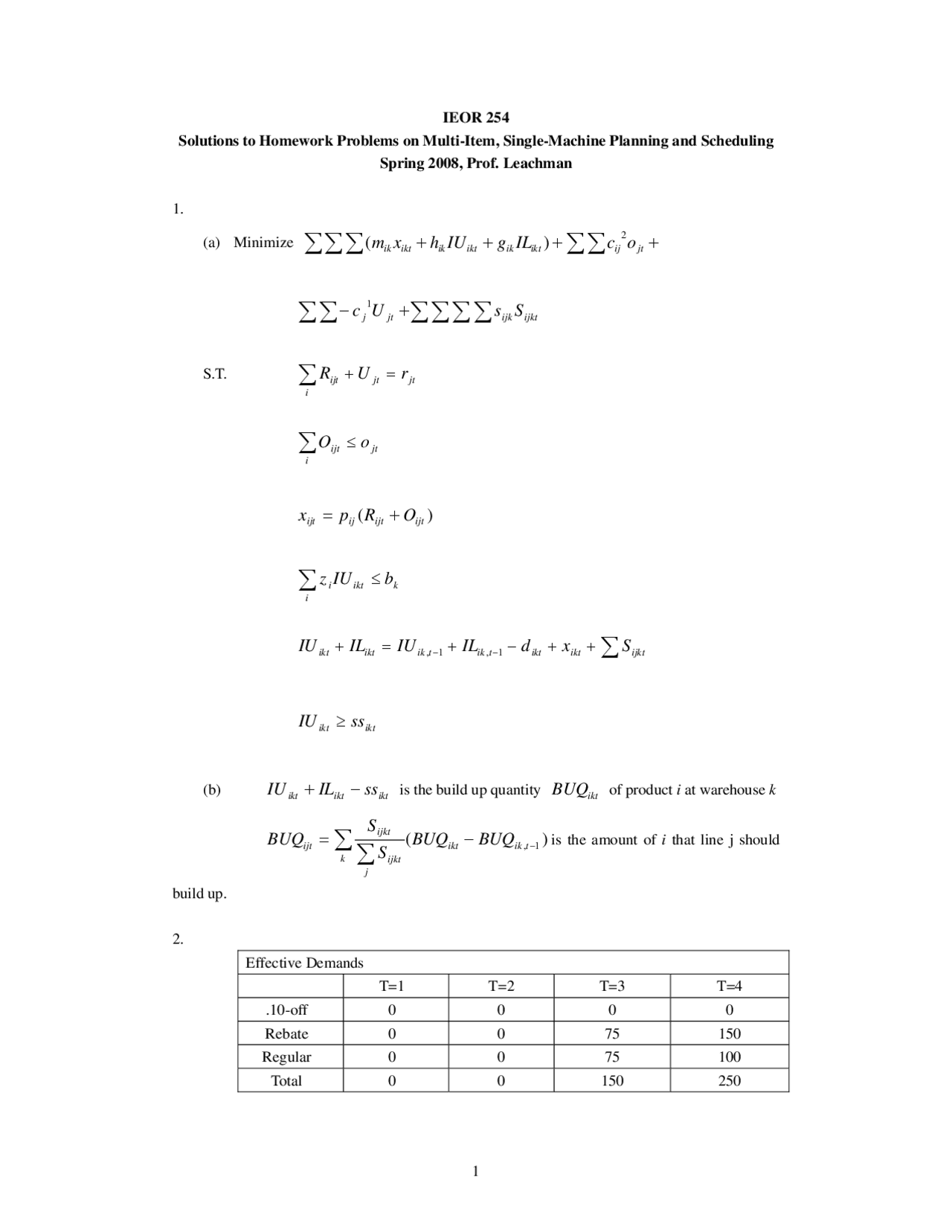 Production And Inventory Systems Solutions To Homework Ind Eng 254