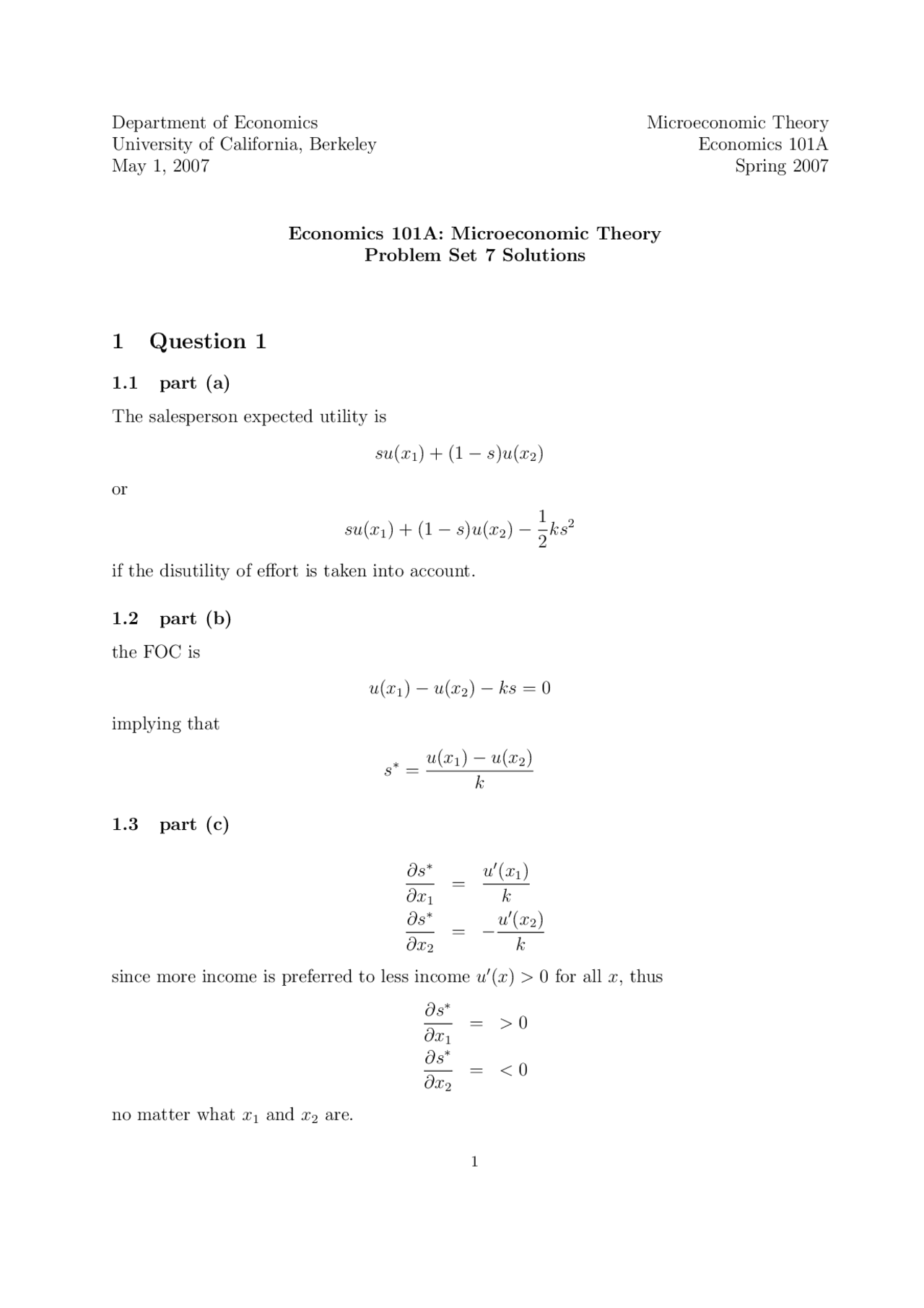 Macroeconomics Theory Problem Set 7 Solutions Econ 101a Docsity