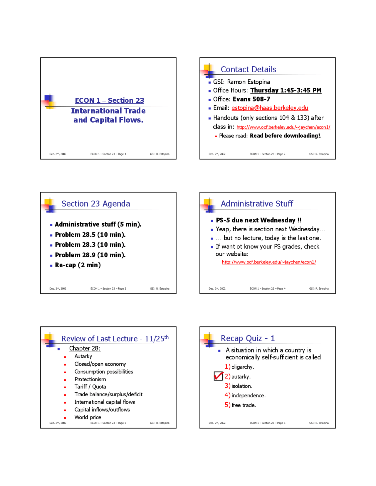International Trade And Capital Flows Lecture Slides Econ 1 Docsity