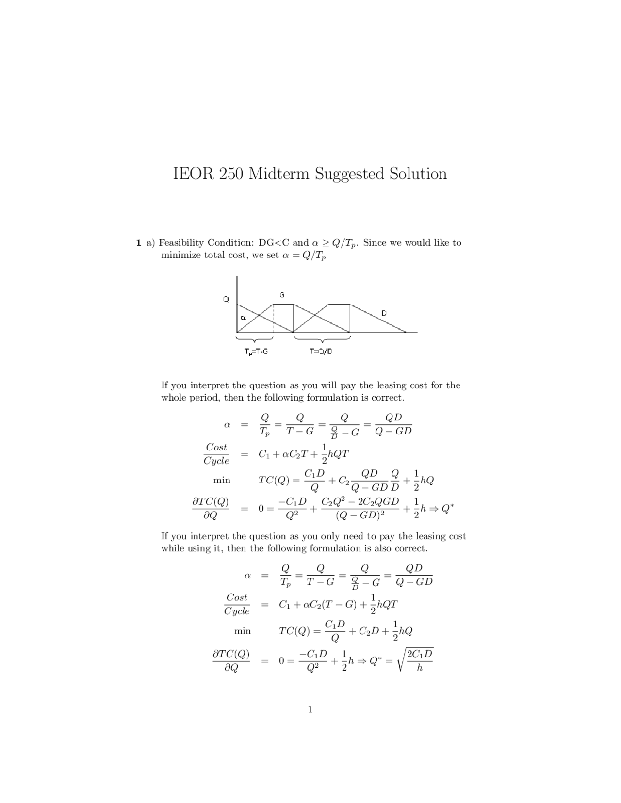 3 Solved Problems On Production Strategy Midterm Exam Ind Eng 250