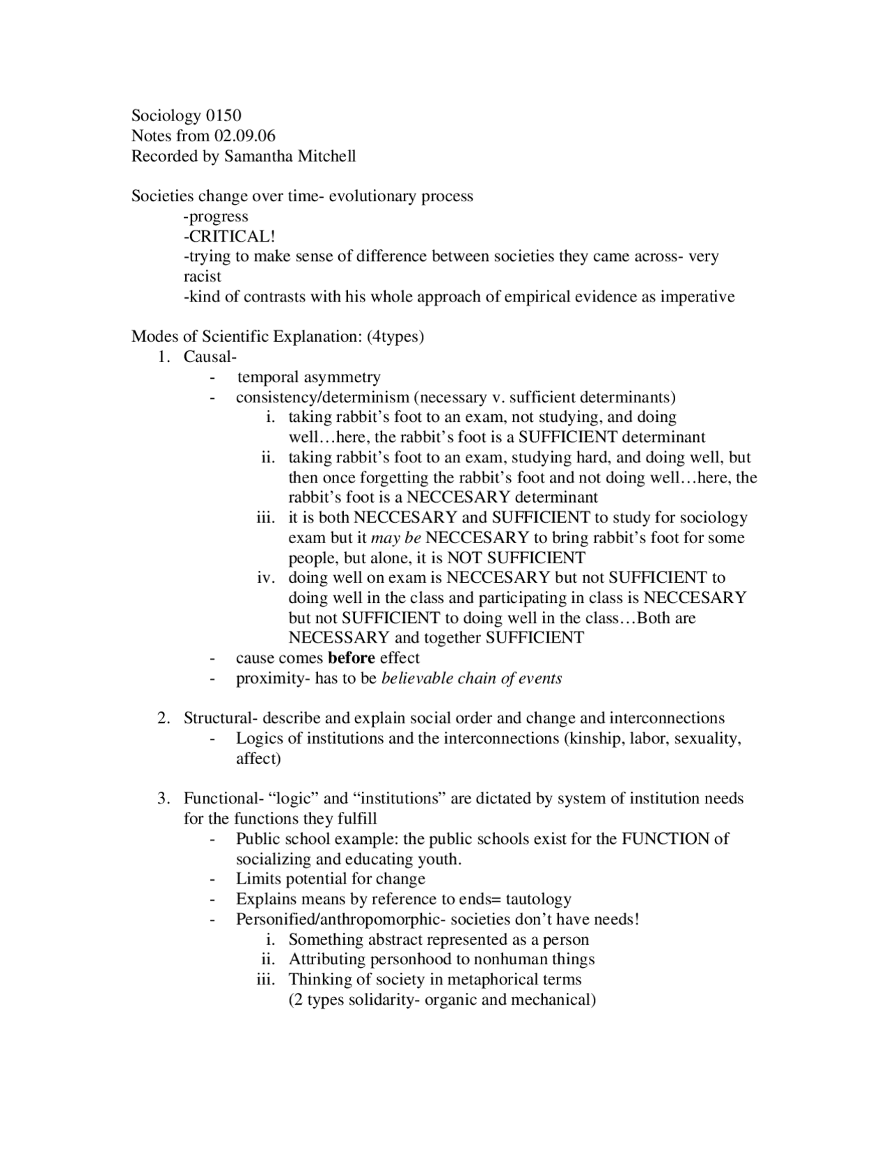 Model Of Scientific Explanation Social Theory Handout Soc 0150