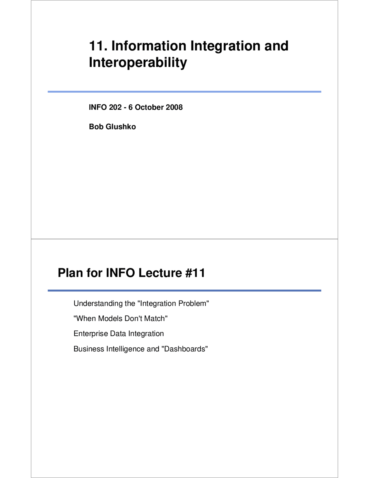 Information Integration And Interoperability Info 202 Docsity