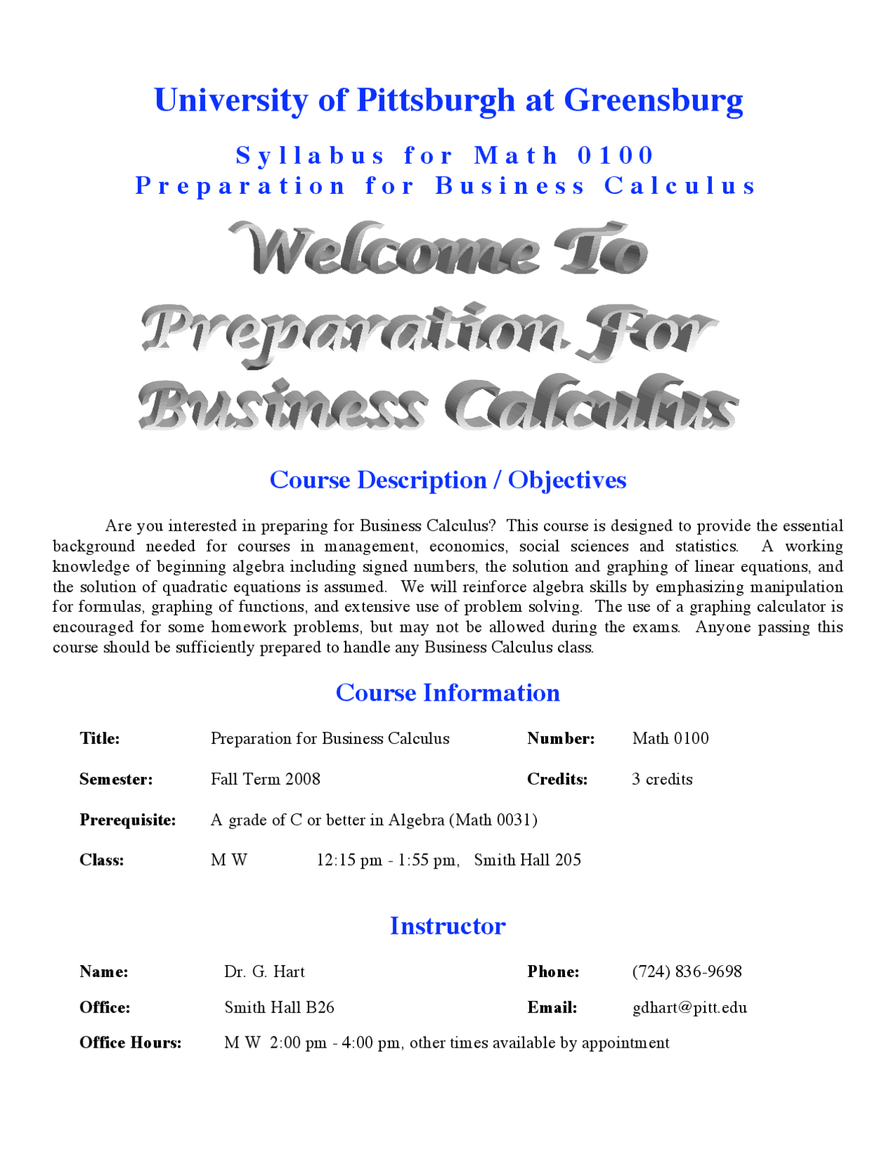 Principles for Business Calculus - Lecture Notes | MATH 0100 - Docsity