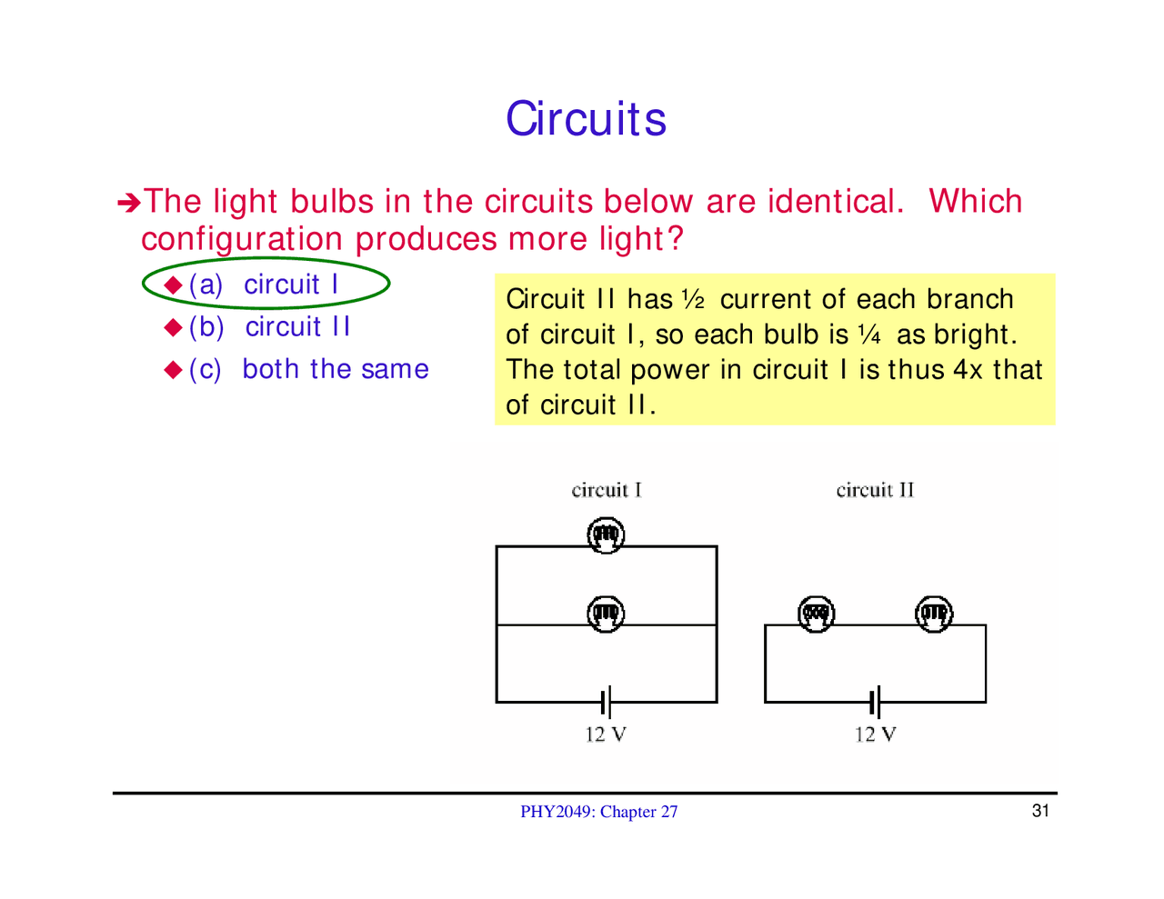 Circuit Problems With Answers Physics With Calculus Ii Phy 2049
