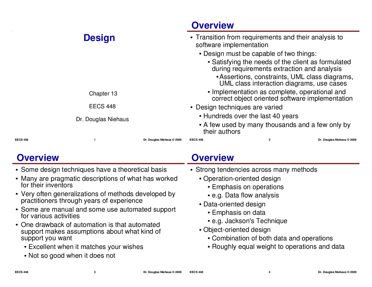 Lecture Slides On Design Software Engineering I Eecs 448 Docsity