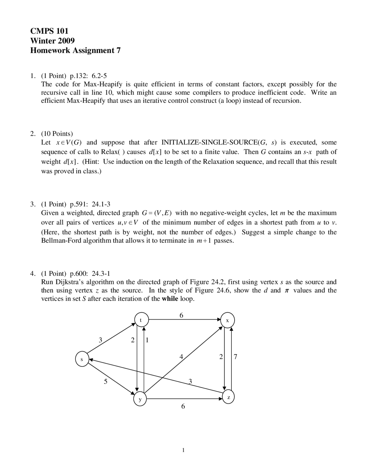 Assignment 7 Algorithms And Abstract Data Types Cmps 101 Docsity 1245