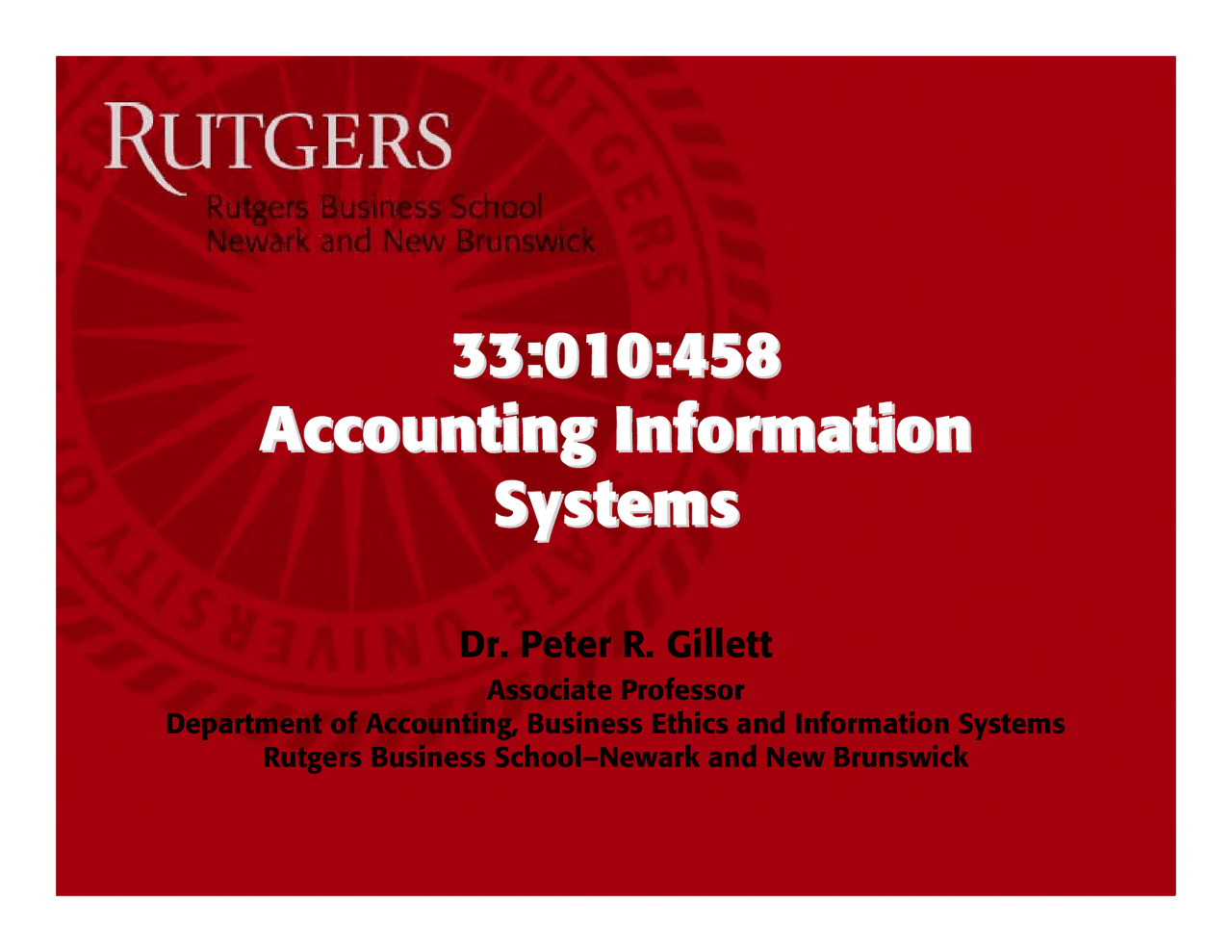Accounting Information Systems Lecture Slides 010 458 Docsity