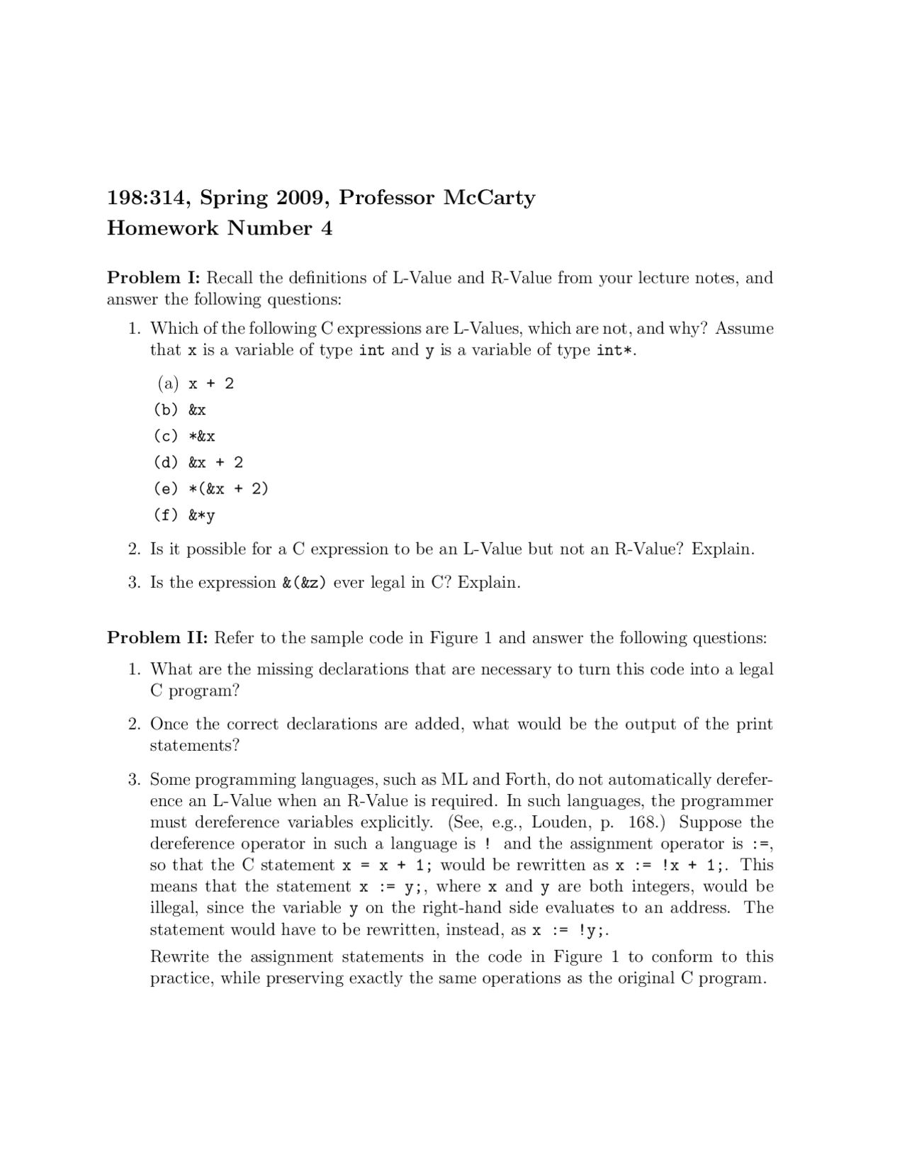3 Problems On Principles Of Programming Languages Assignment 198