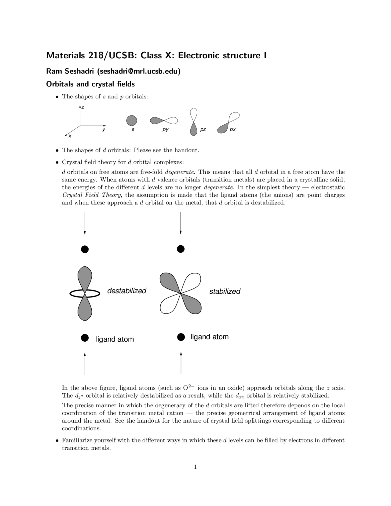 Electronic Structure I Introduction To Inorganic Material Orbital