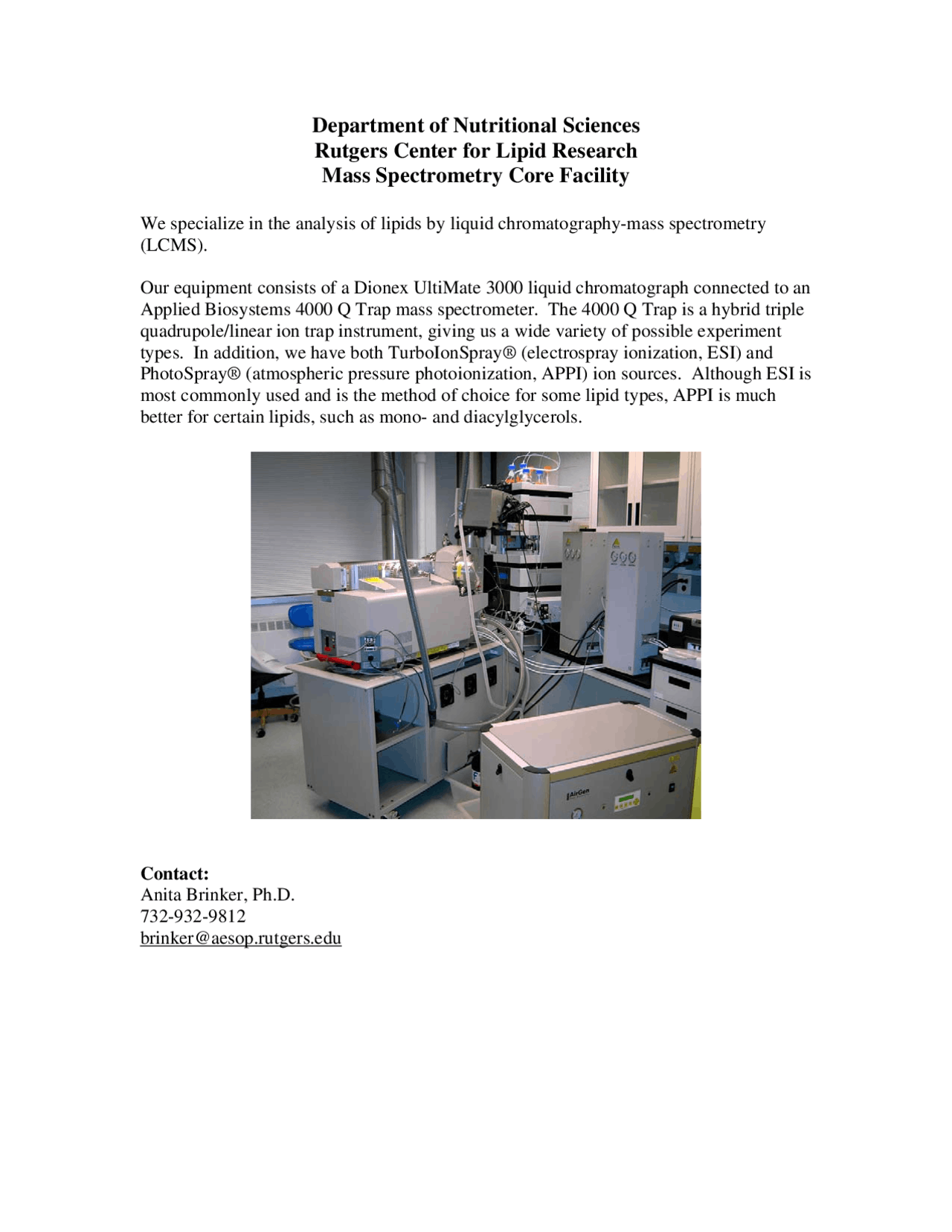 Mass Spectrometry Core Facility Project 300 200 Docsity