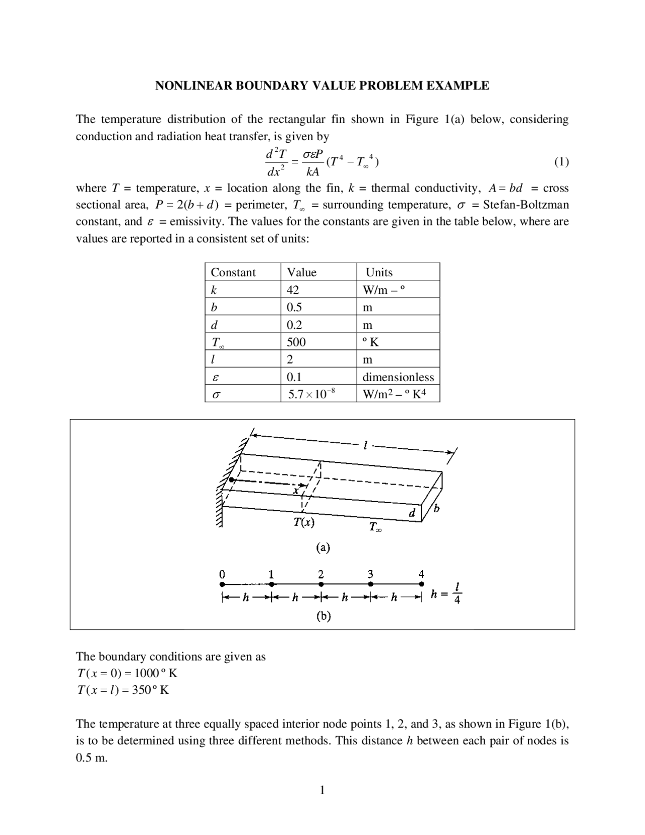 Nonlinear Boundary Value Problem Example Notes Egm 4344 Docsity