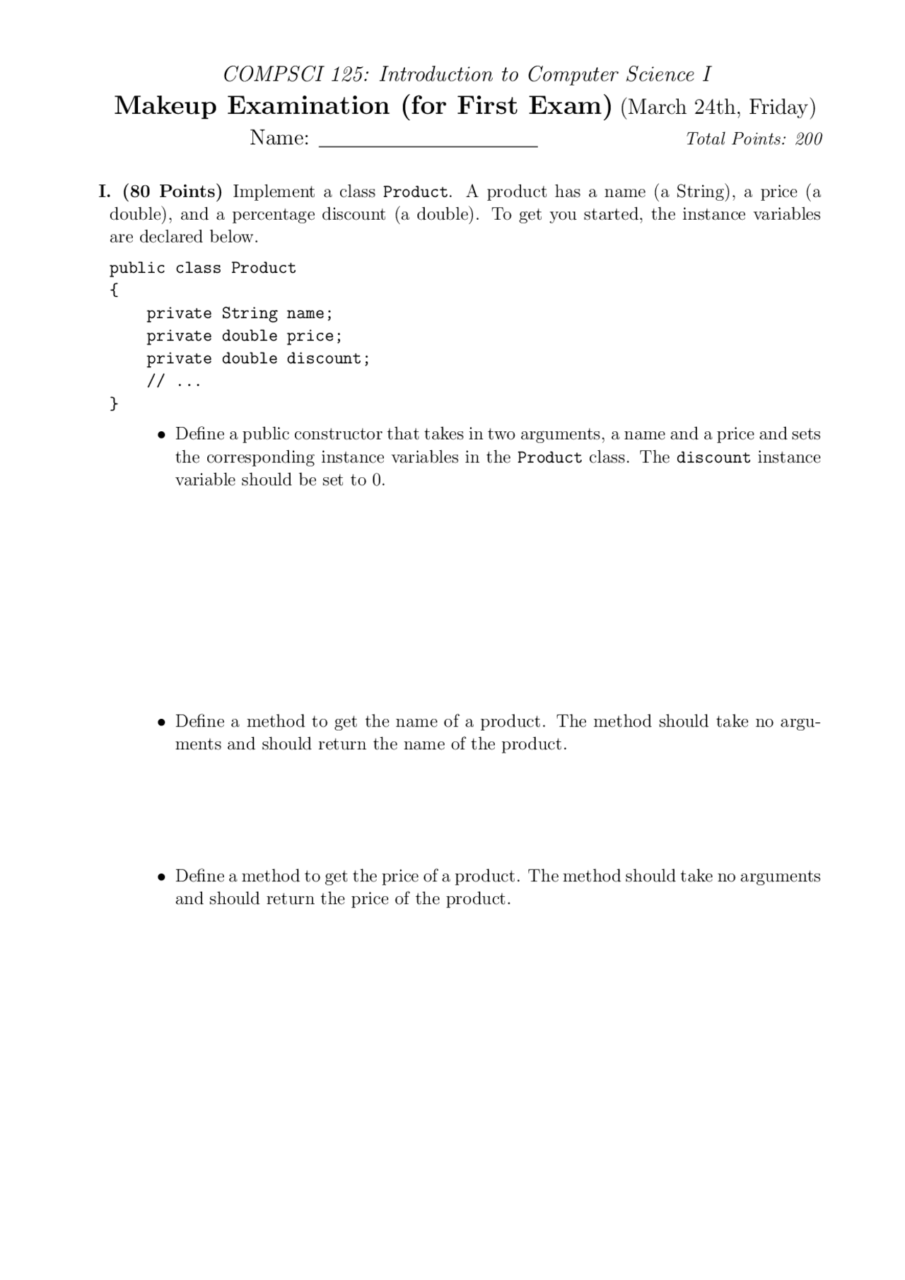 Practice Questions For Exam 1 Introduction To Computer Science I