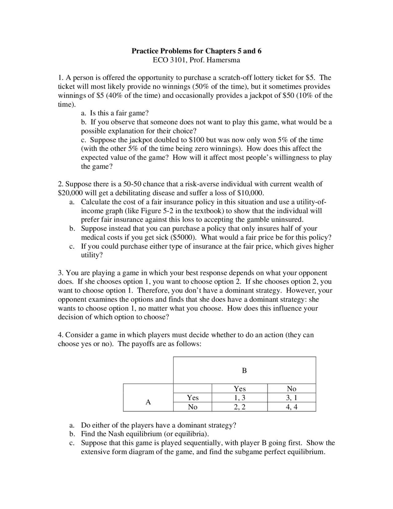4 Practice Problems On Intermediate Microeconomics Assignment Eco