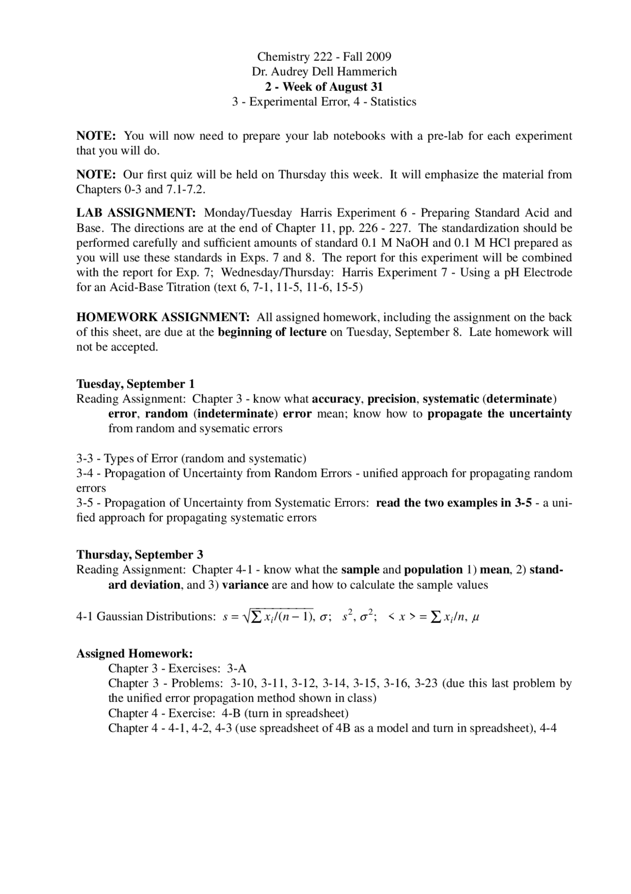 7 Questions In Analytical Chemistry Assignment 1 Chem 222 Docsity