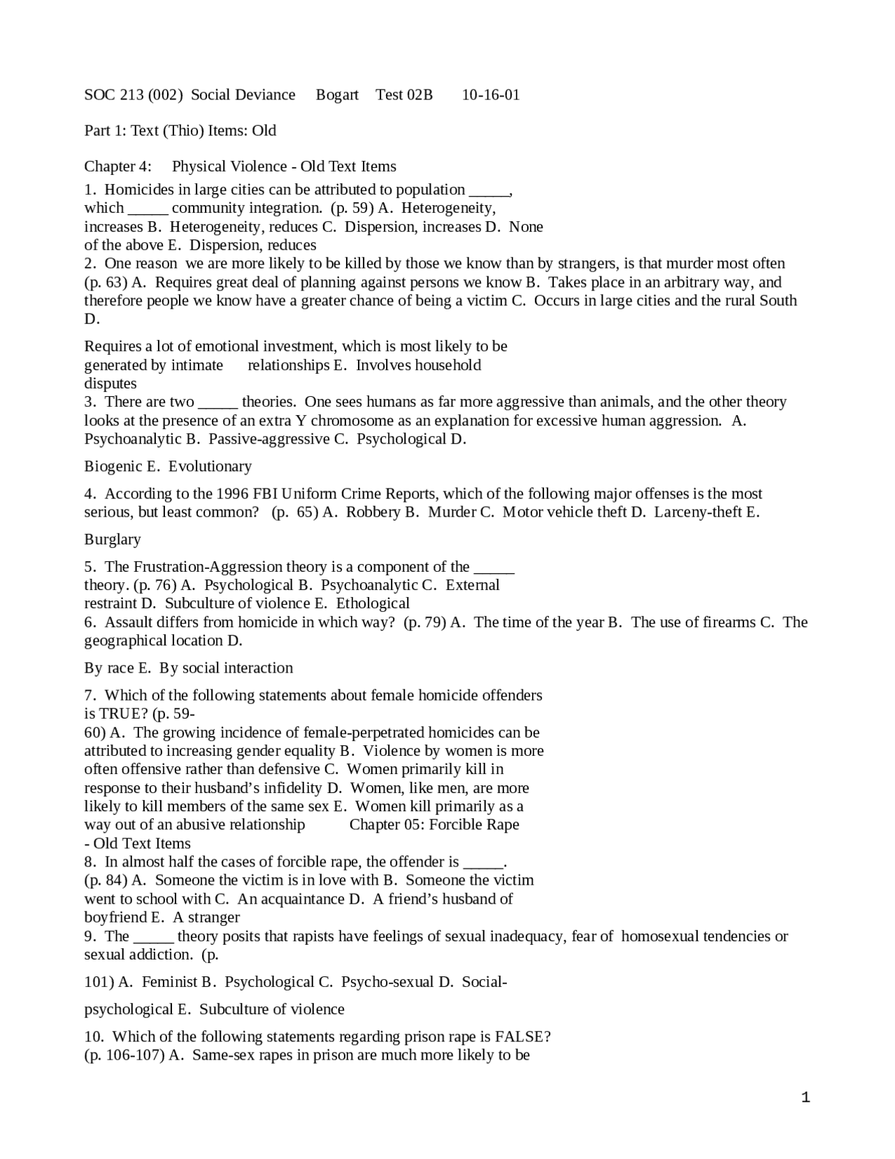 80 Questions In Social Deviance Exam 2 Soc 213 Docsity
