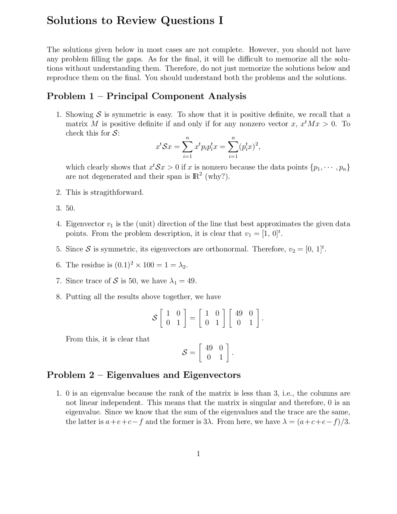 Solutions to Review Questions - Numerical Analysis Computation | COT ...