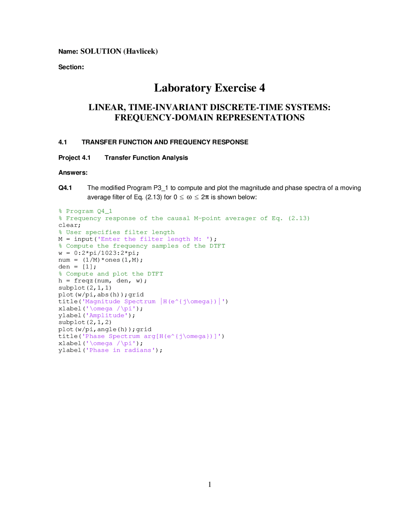 Linear, Time-Invariant Discrete-Time Systems: Frequency-Domain ...