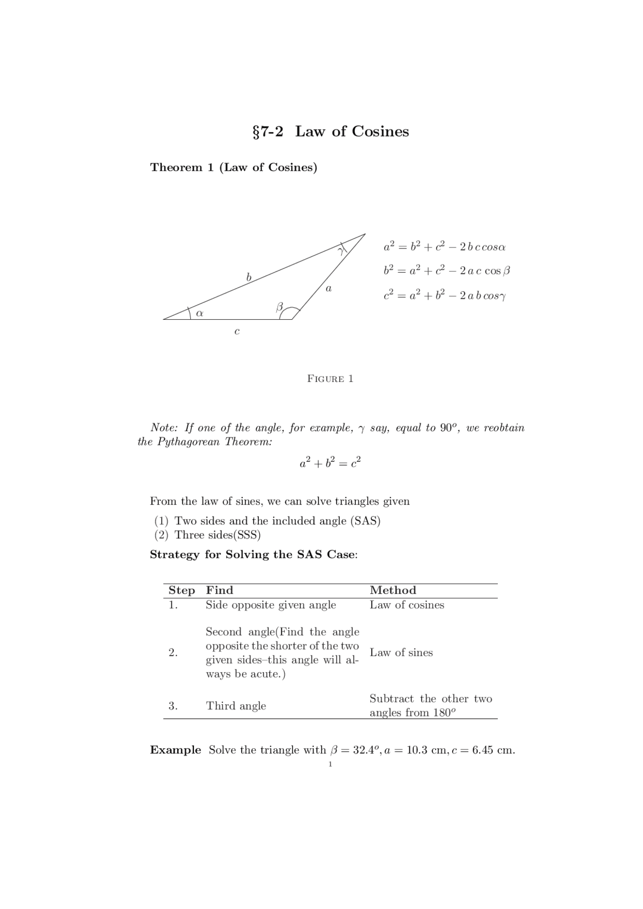 Solving Triangles using the Law of Cosines and Law of Sines | Study ...