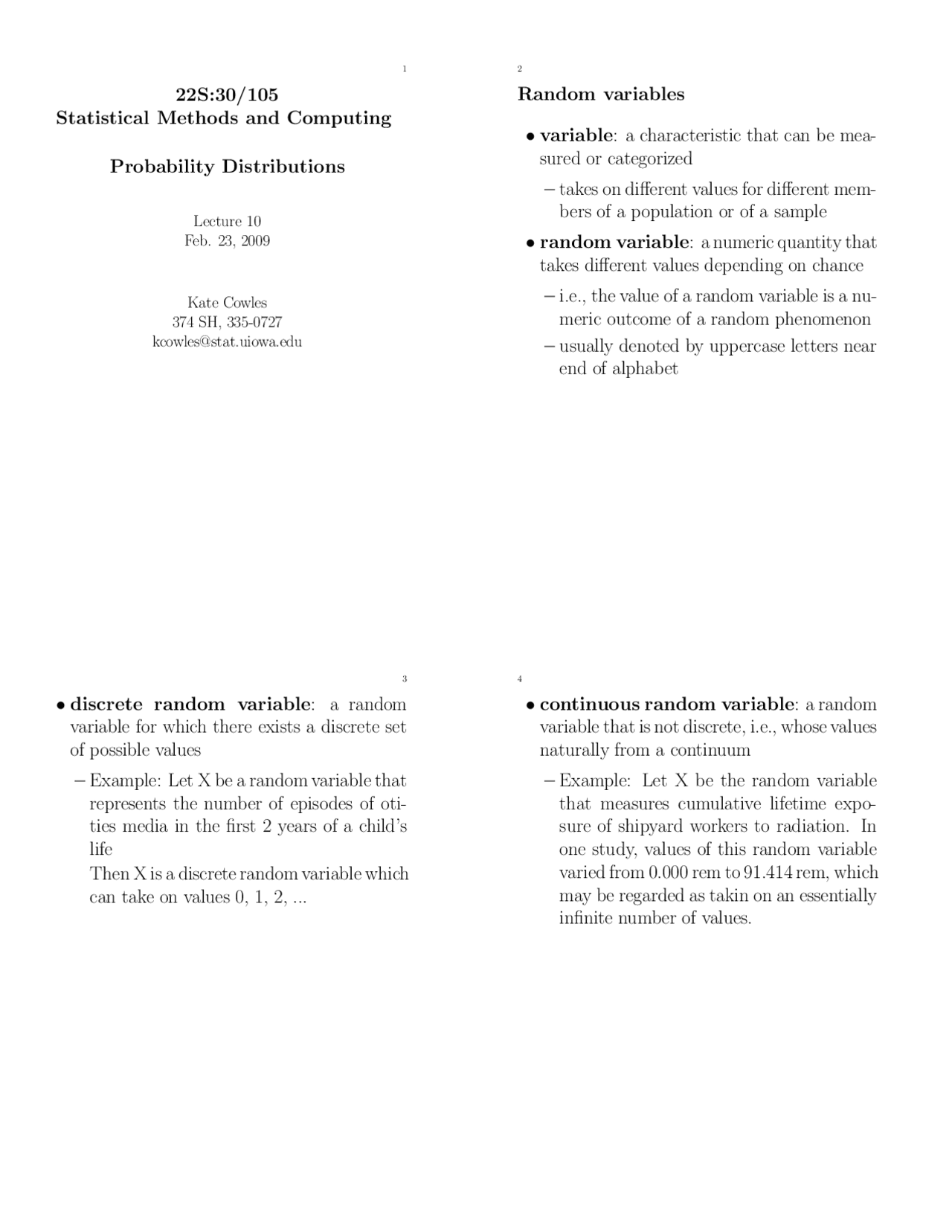 Probability Distributions - Lecture Notes | 000 000 - Docsity