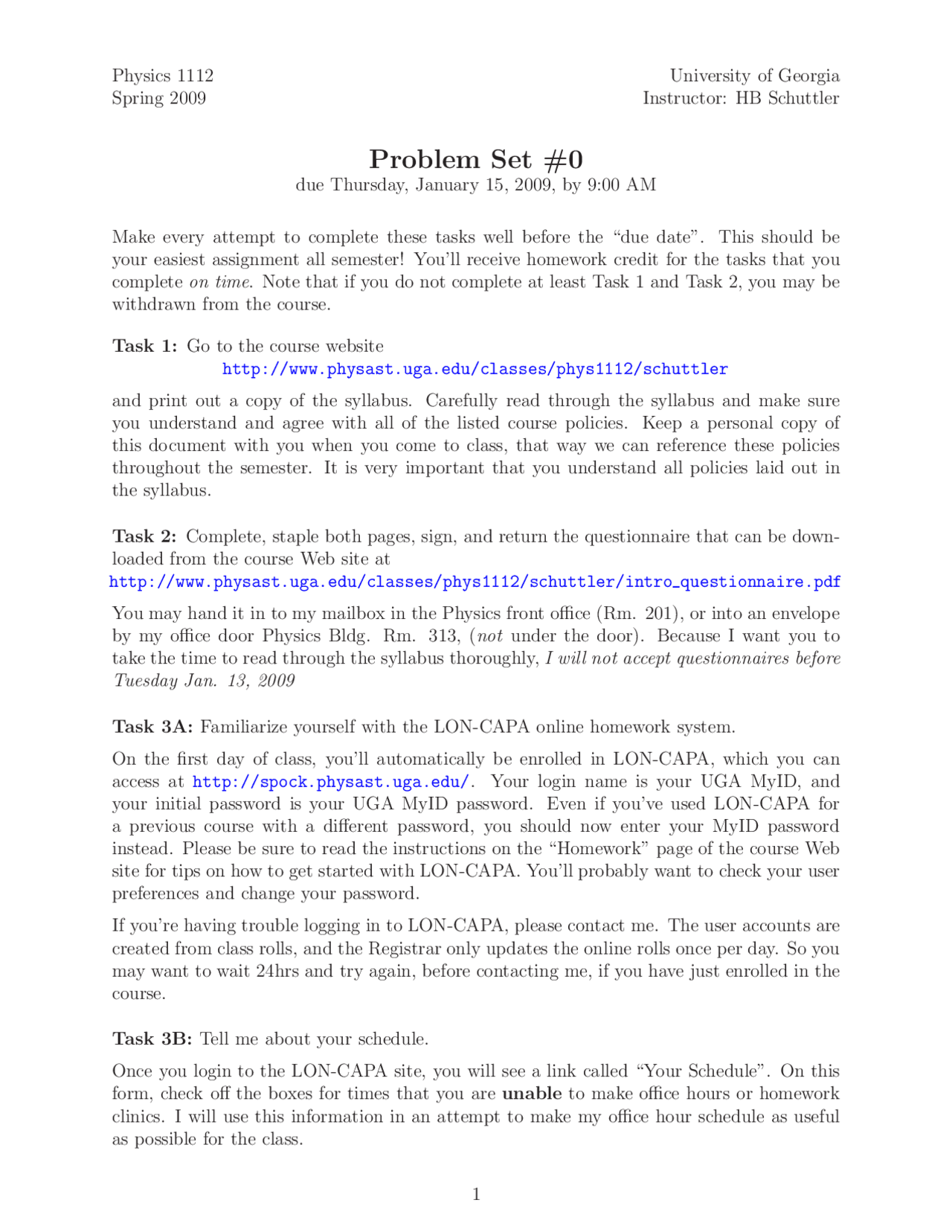 Problem Set With Questions Introductory Physics Phys 1112 Docsity