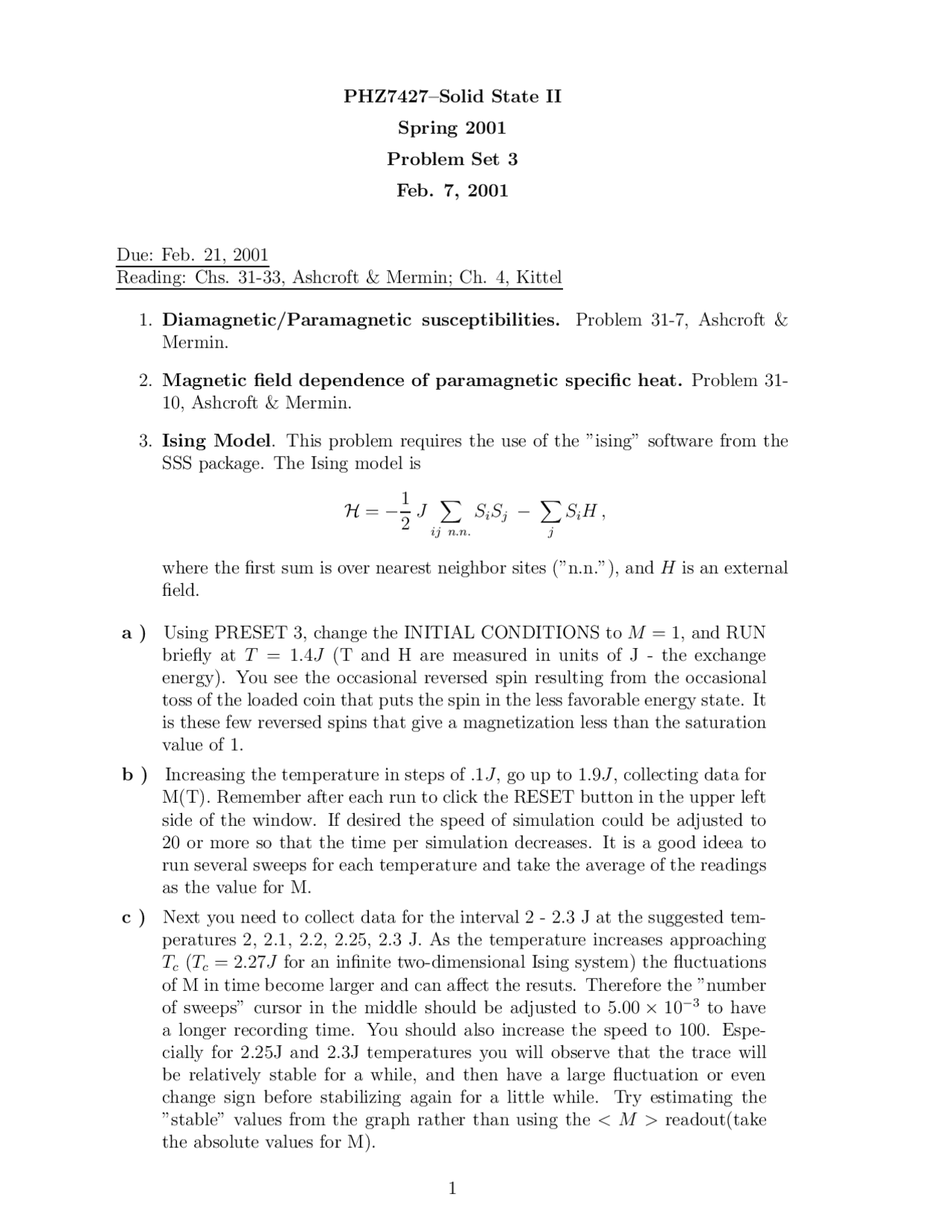 Problem Set 3 Practice Solid State Ii Phz 7427 Docsity