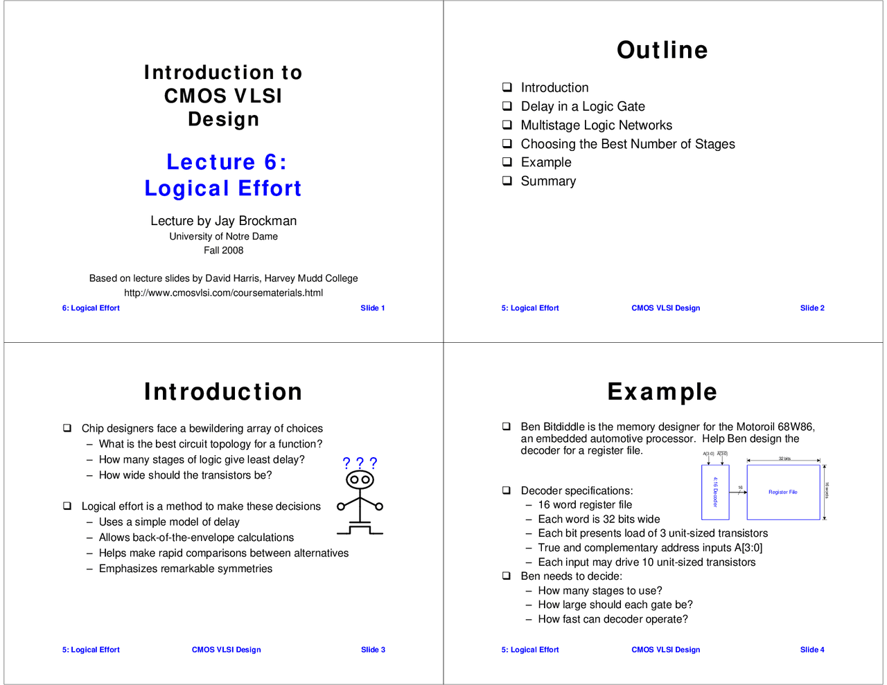 Logical Effort In Cmos And Vlsi Circuit Design Lecture Slides Cse 3247