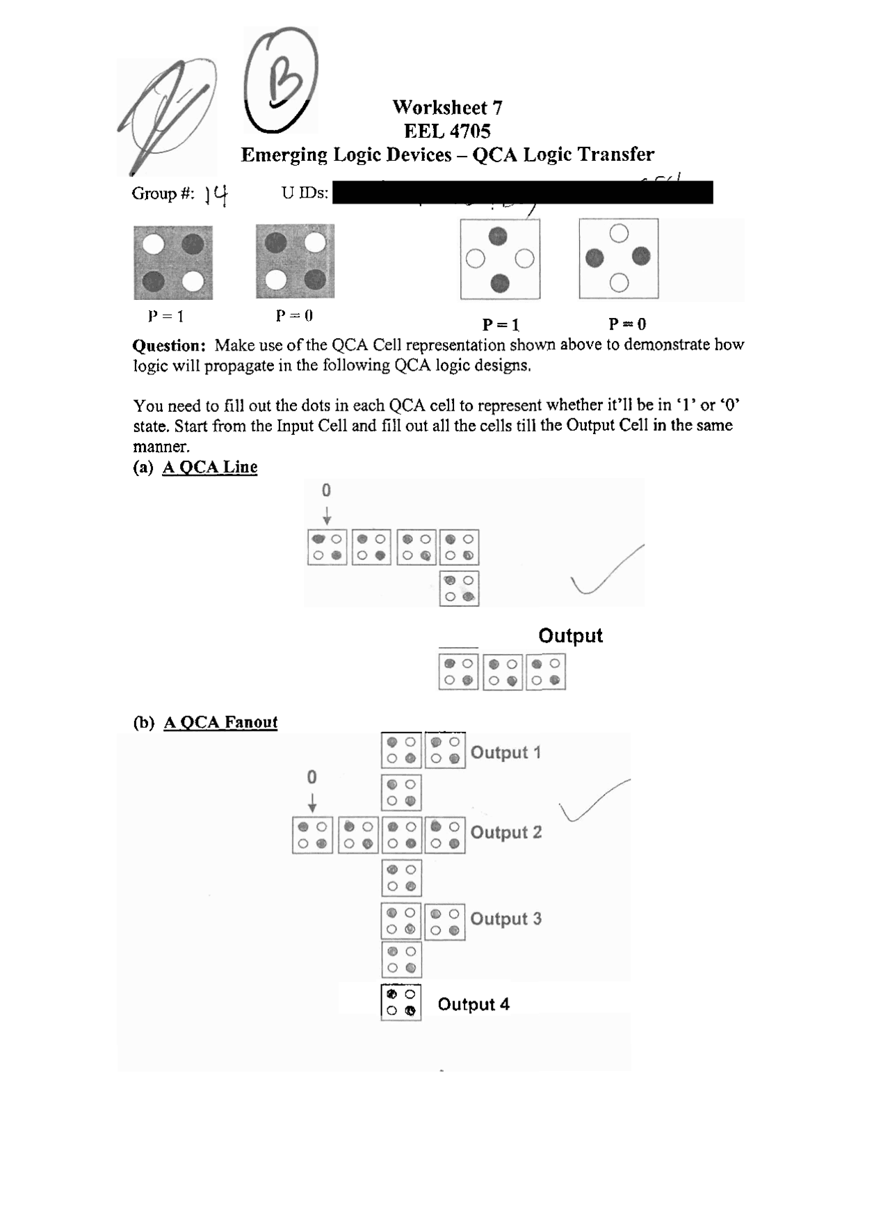 Emerging Logic Devices and QCA Logic Transfer - Worksheet 7 | EEL 4705 ...