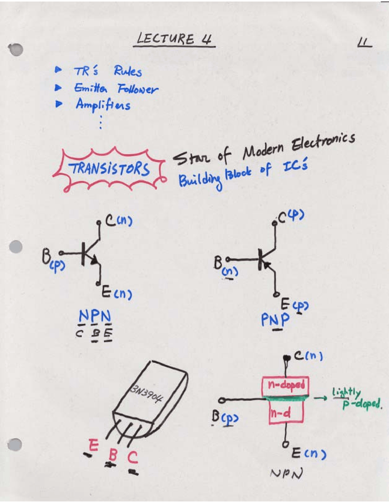 Lecture Notes On Emitter Follower And Amplifiers Phy 4802l Docsity