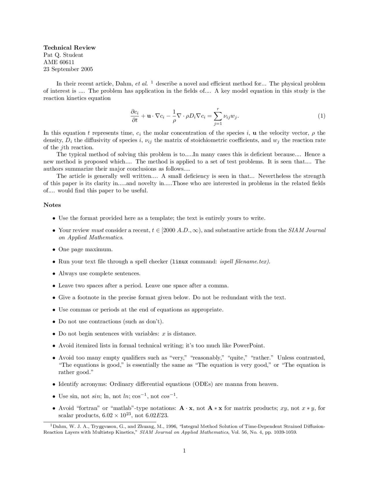 Technical Review Notes Of Mathematical Methods I Ame 60611 Docsity