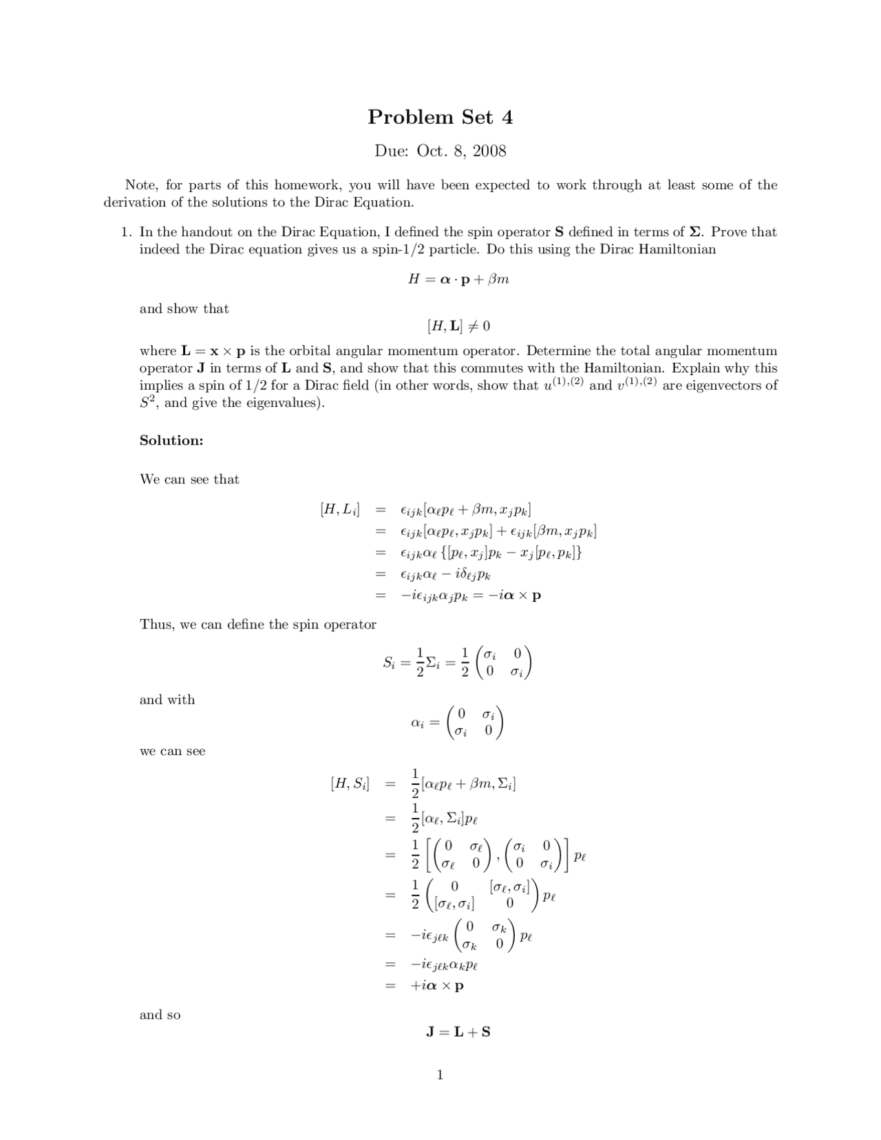 Problem Set 4 With Solutions Nuclear And Particle Physics Phys 771