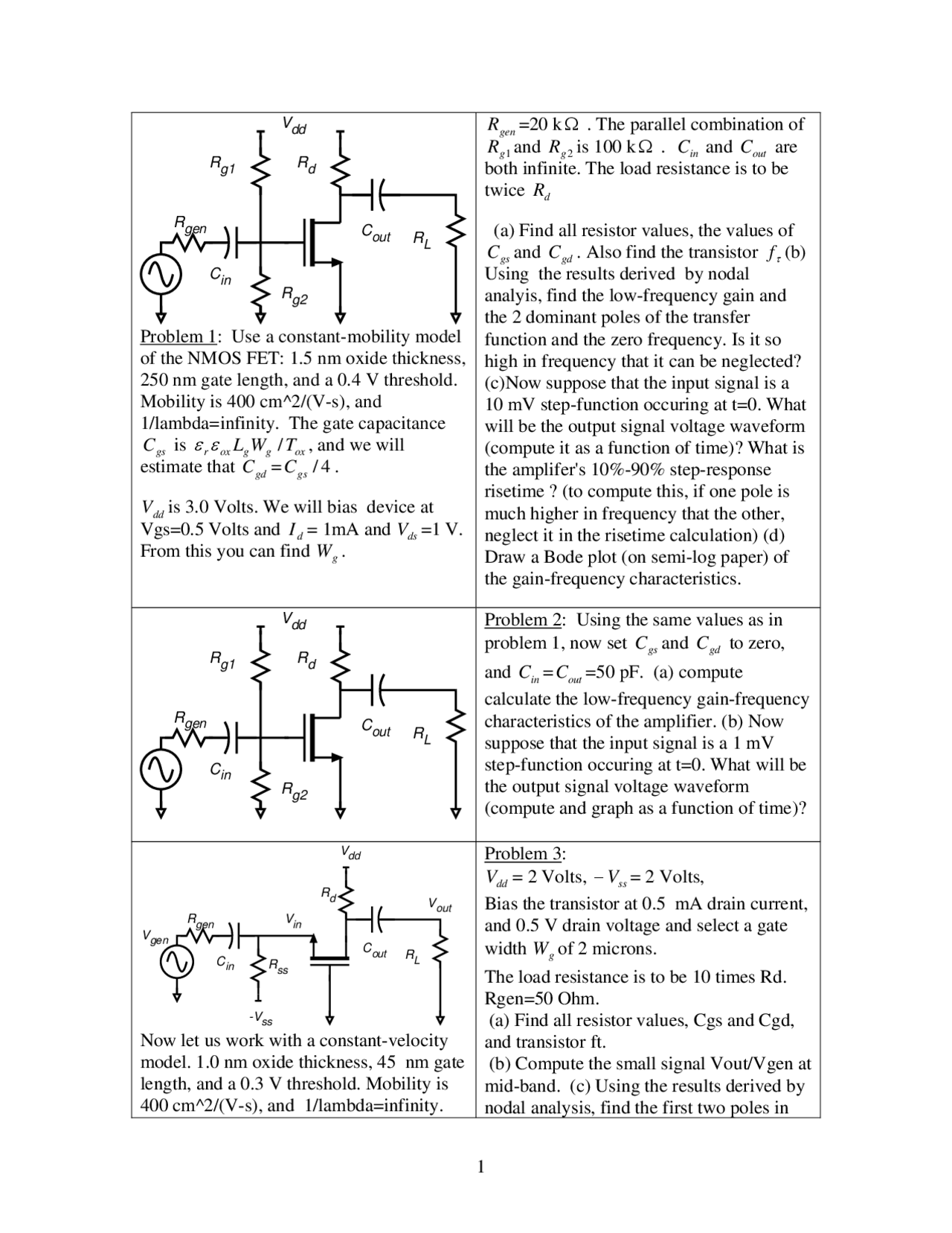 3 Solved Problems on the Constant Mobility Model | ECE 137B - Docsity