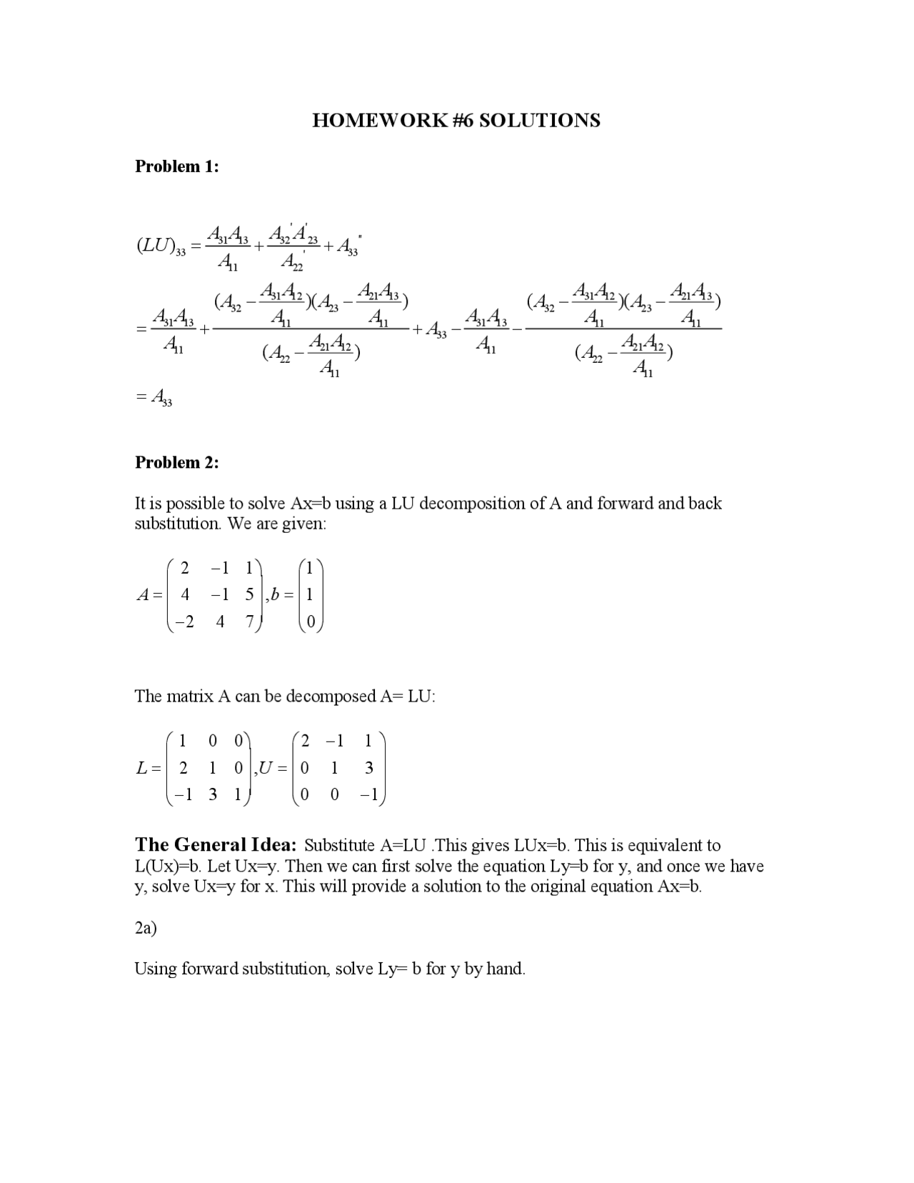 Problem Set 6 Solutions - Mathematics of Engineering | ME 17 - Docsity