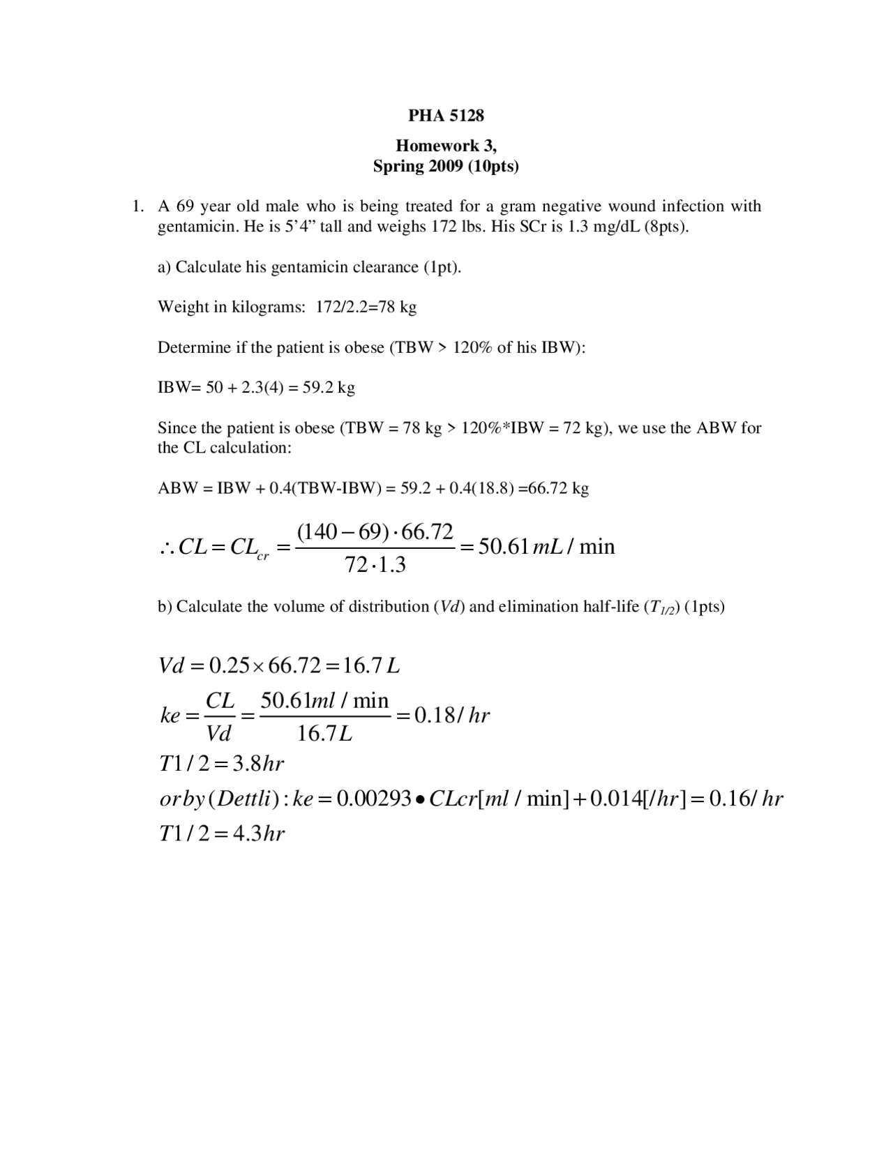 Problem Set 3 For Basic Principles Of Dose Optimization I Pha 5128