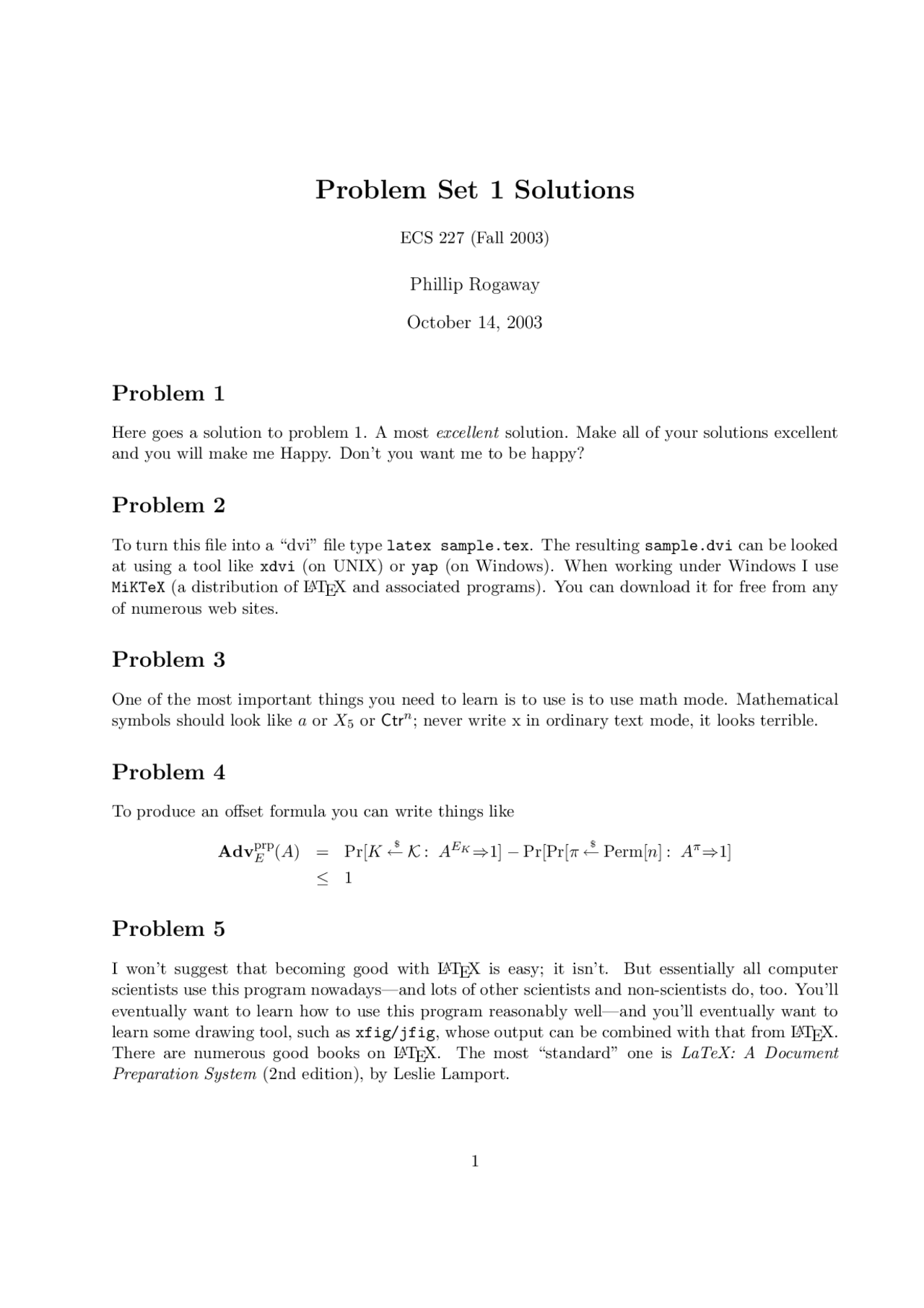 Modern Cryptography Solutions For Assignment 1 Ecs 227 Docsity