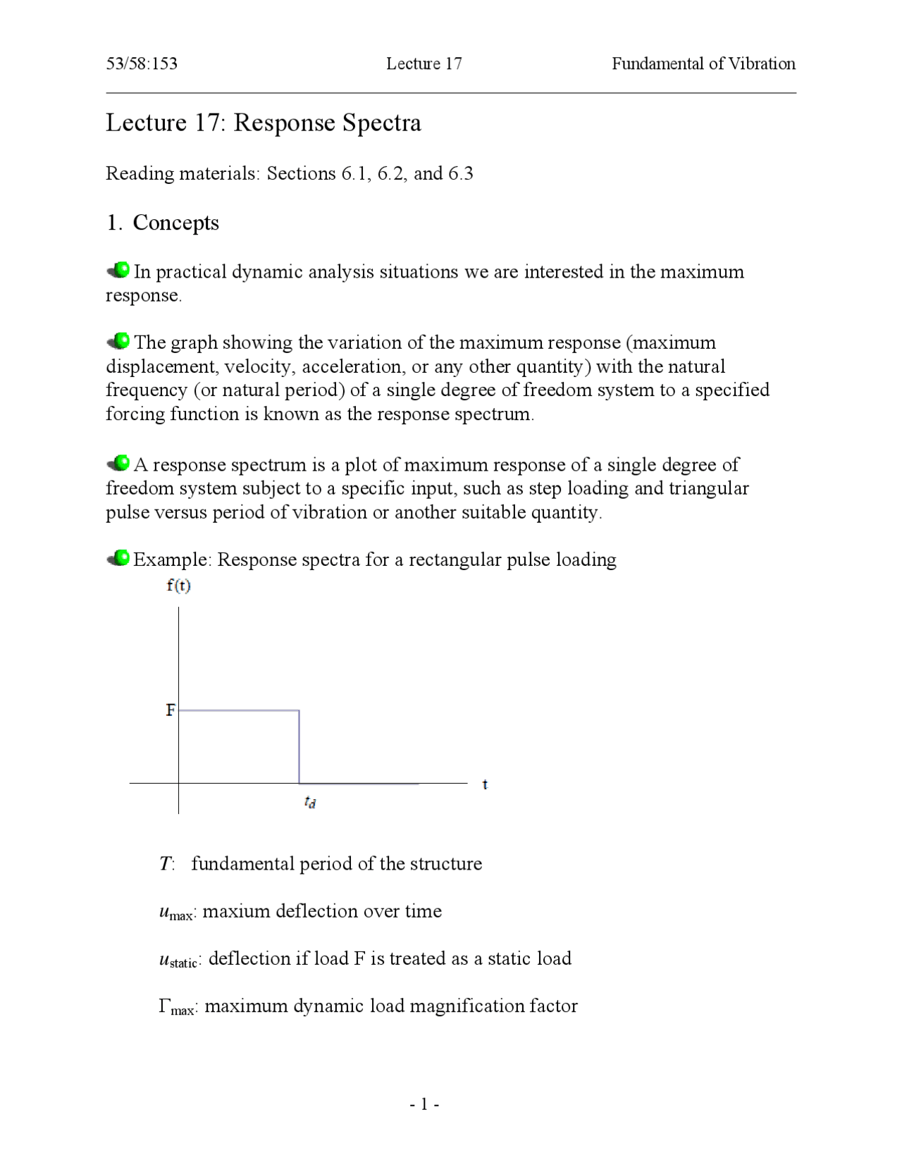 Response Spectra Fundamentals Of Vibrations 058 153 Docsity
