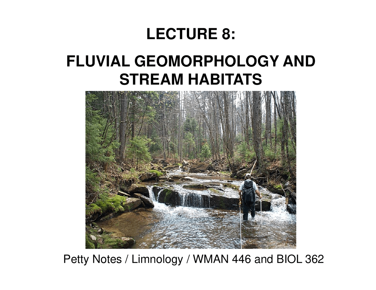 Fluvial Geomorphology and the Stream Habitats | WMAN 446 - Docsity