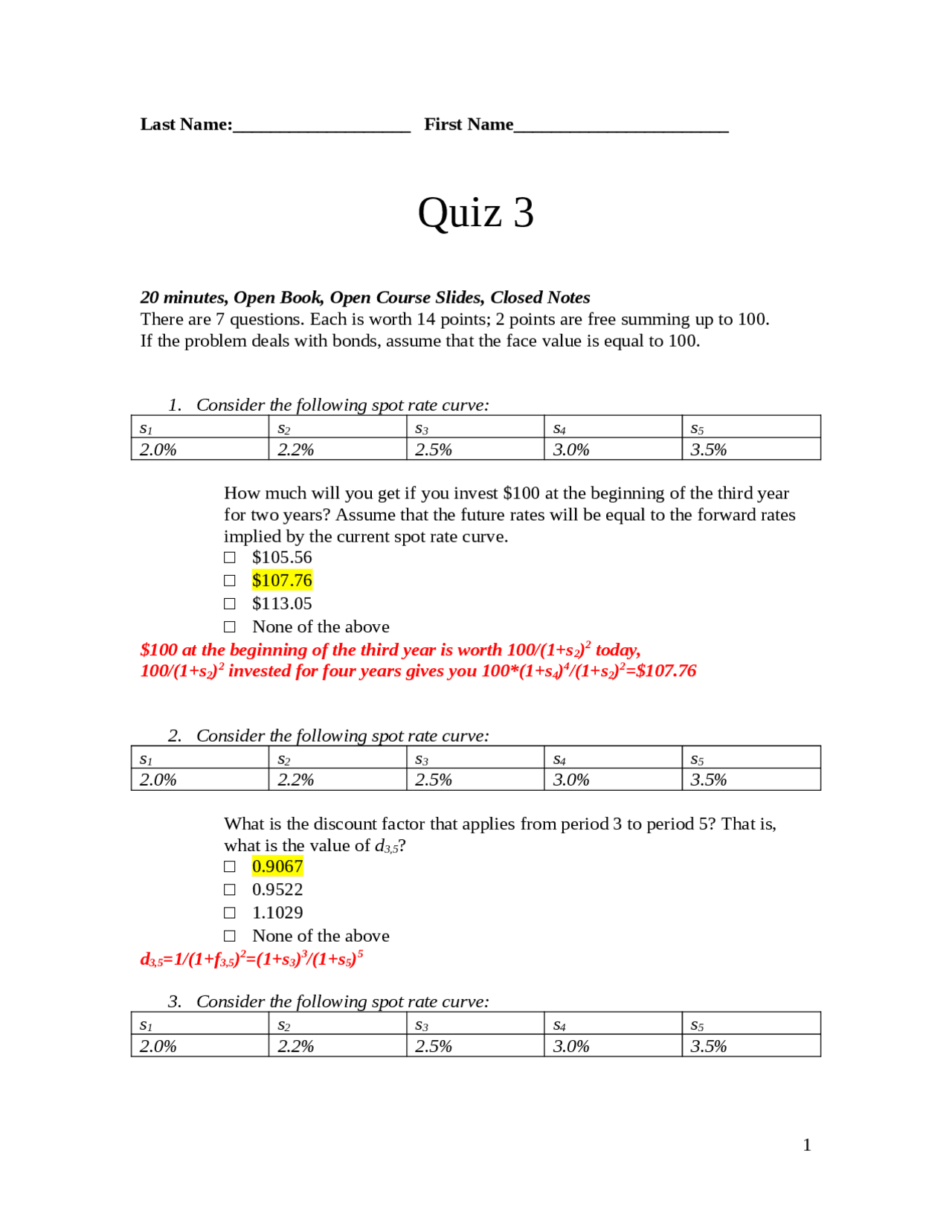 Solution Of Quiz 3 Advanced Engineering Economy Ein 6357 Docsity