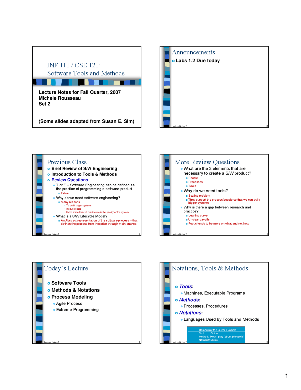 Software Tools Methods And Notations Lecture Slides Cse 121 Docsity 8123