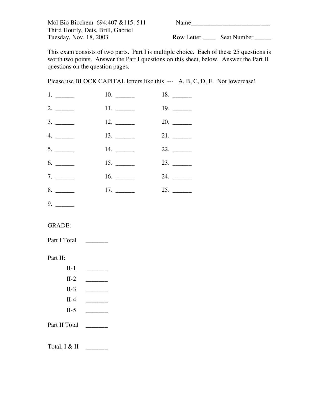Molecular Bio And Biochemistry Exam 1 694 407 Docsity
