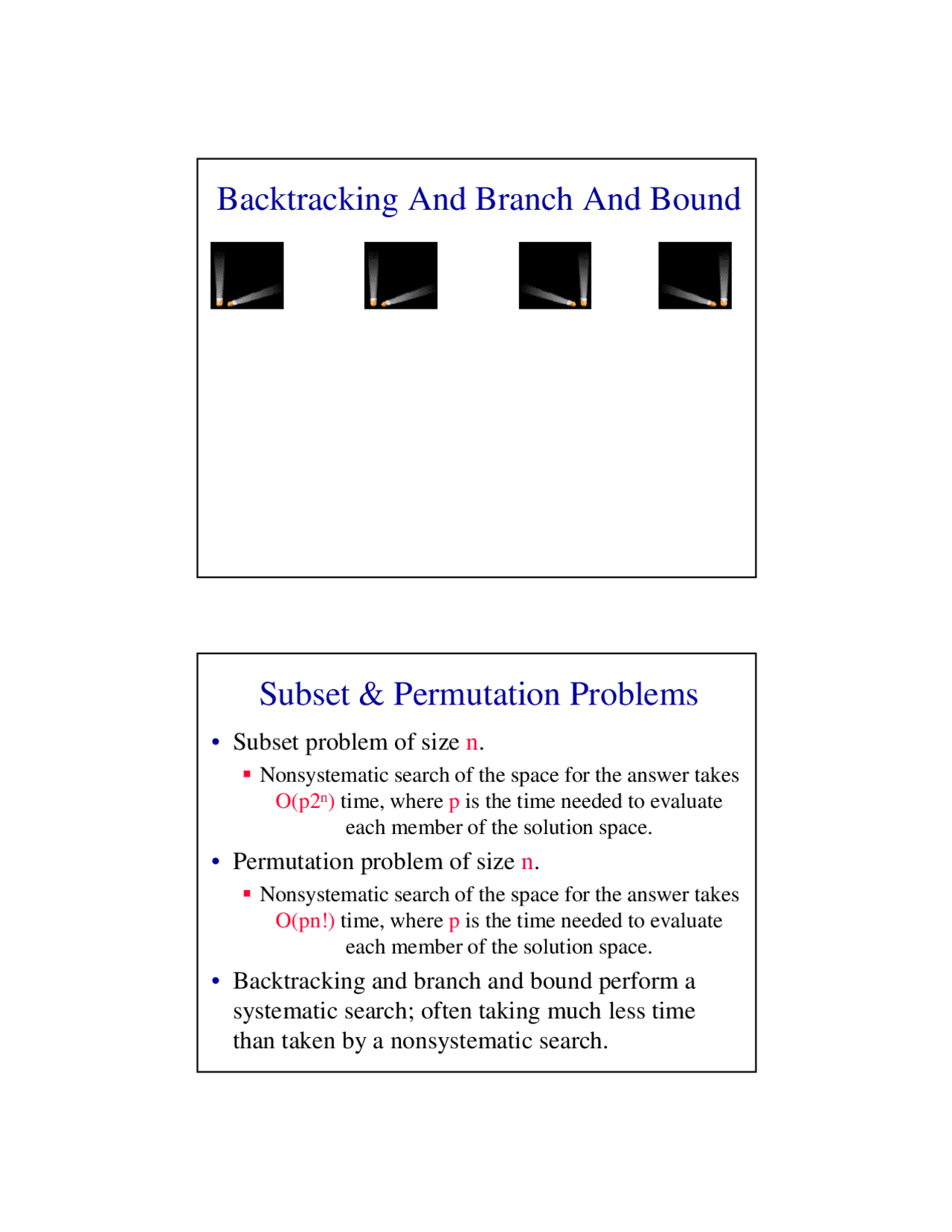 Lecture Slides on Backtracking and Branch and Bound | COP 3530 - Docsity
