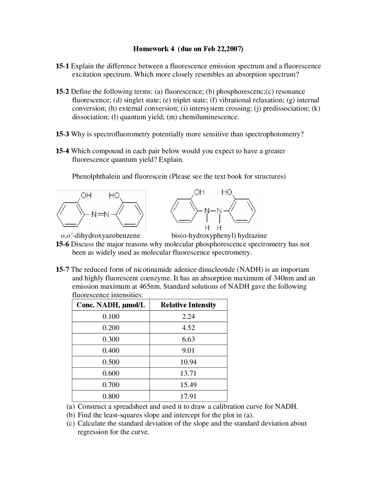 7 Questions Of Instrumental Analysis Assignment 4 Chm 4130