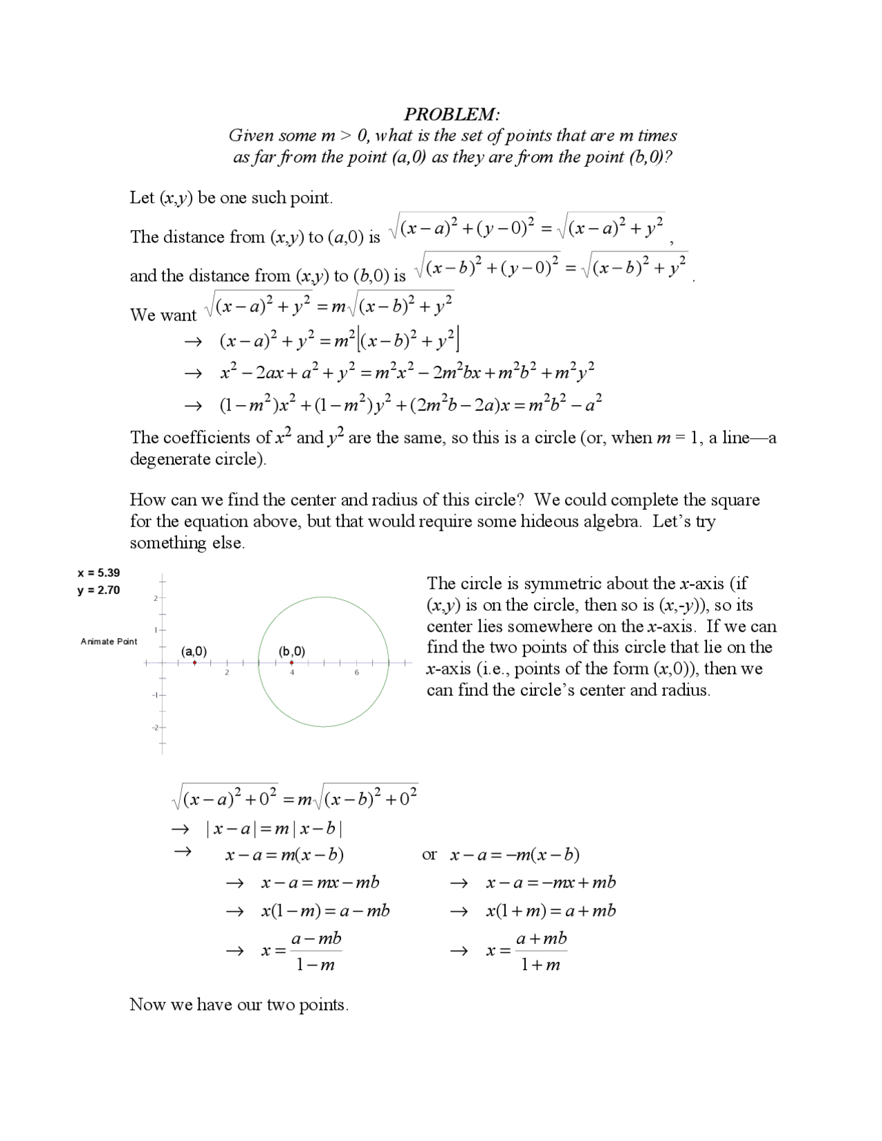 Finding the Center and Radius of a Circle with Given Property | Quizzes History of Education ...