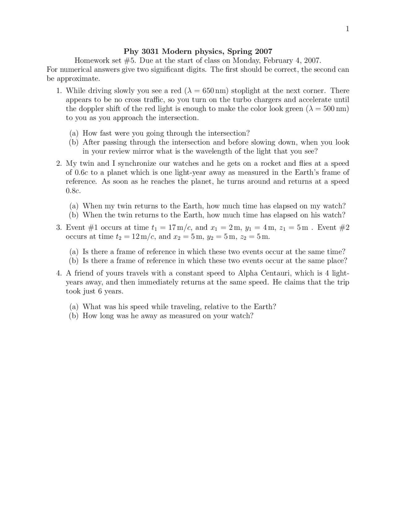 Introduction To Modern Physics Assignment 5 Phy 3101 Docsity