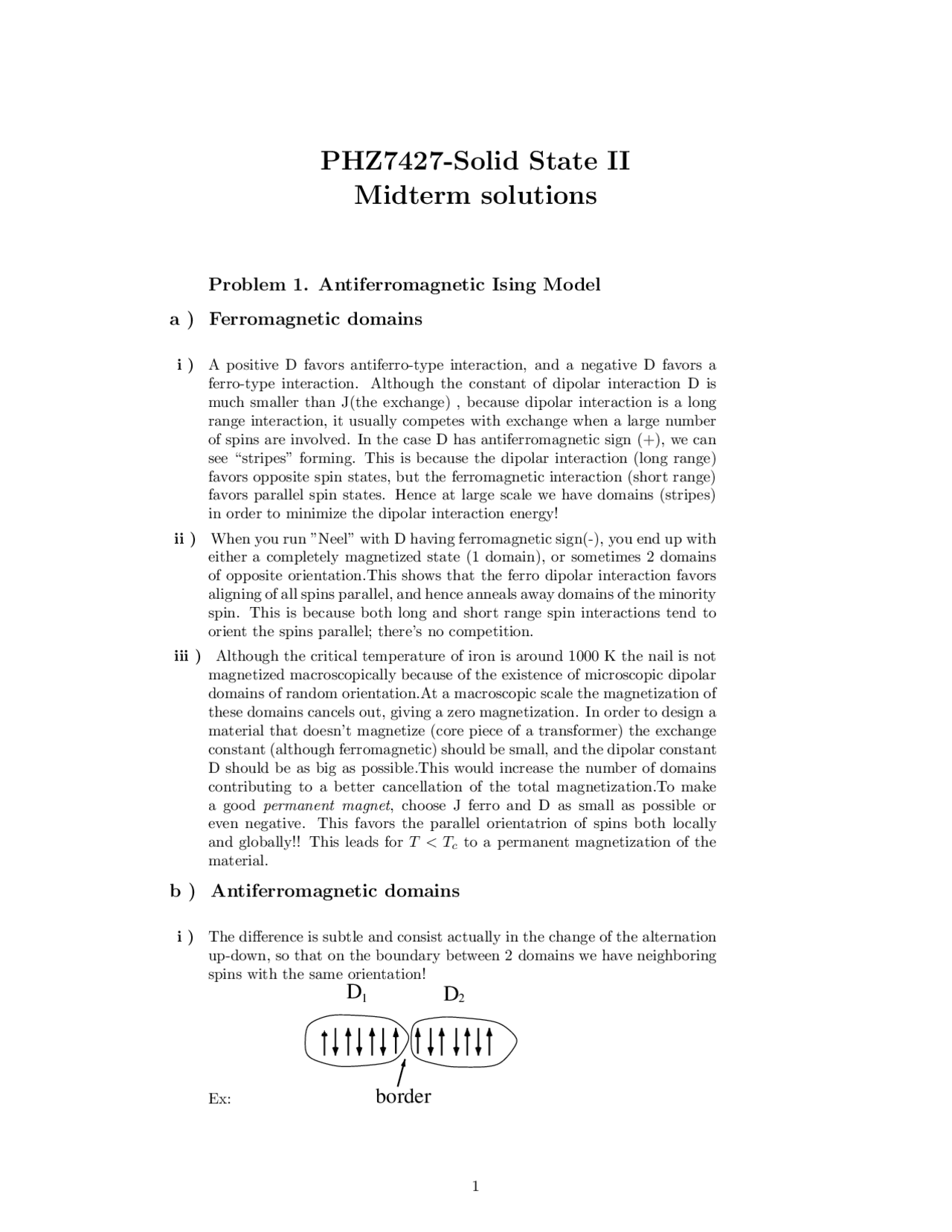 Midterm Exam 2 Solutions Solid State 2 Phz 7427 Docsity