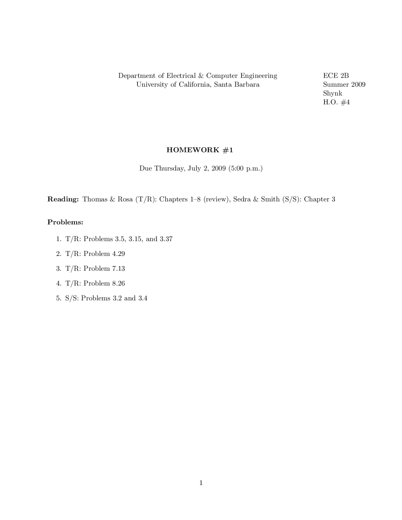 Homework 1 Practice Questions Circuits Devices And Systems Ece 2b