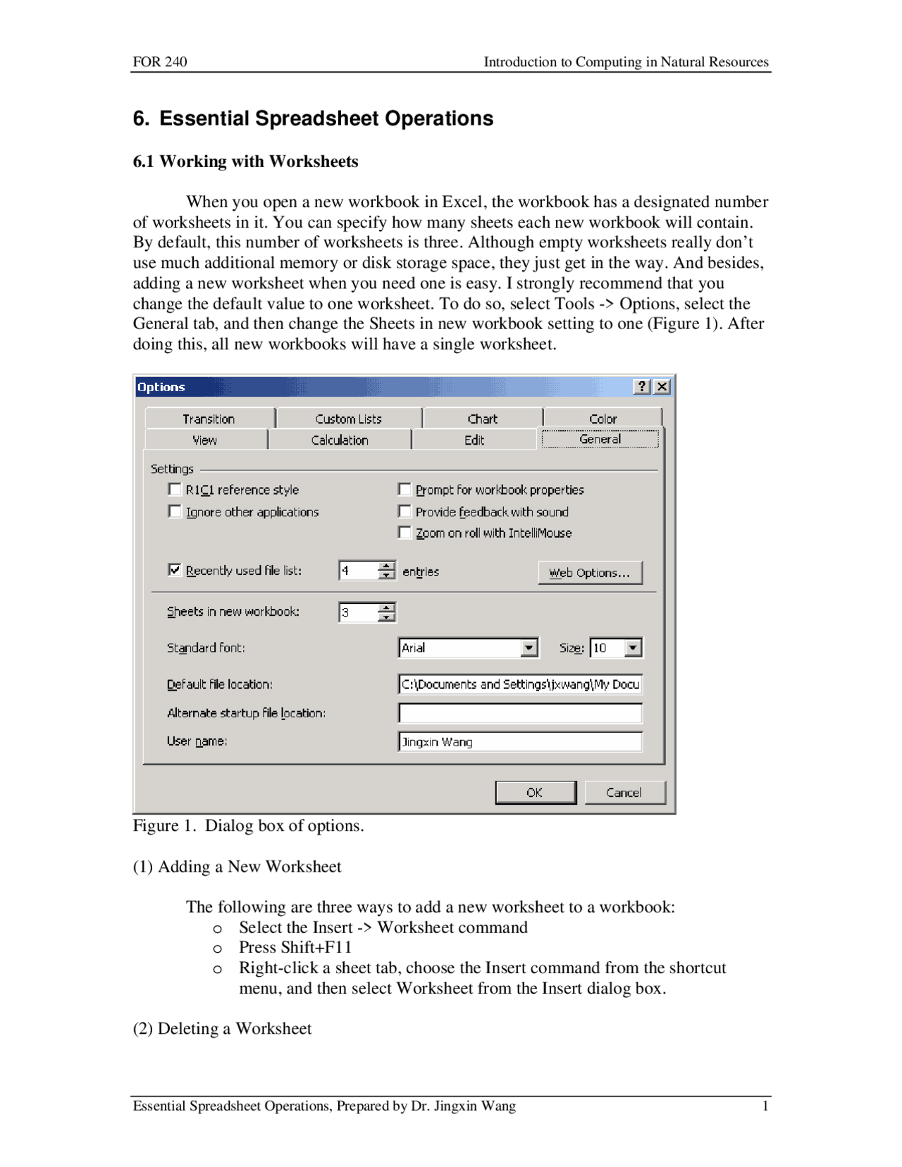 Essential Spreadsheet Operations Lecture Notes For 240 Docsity