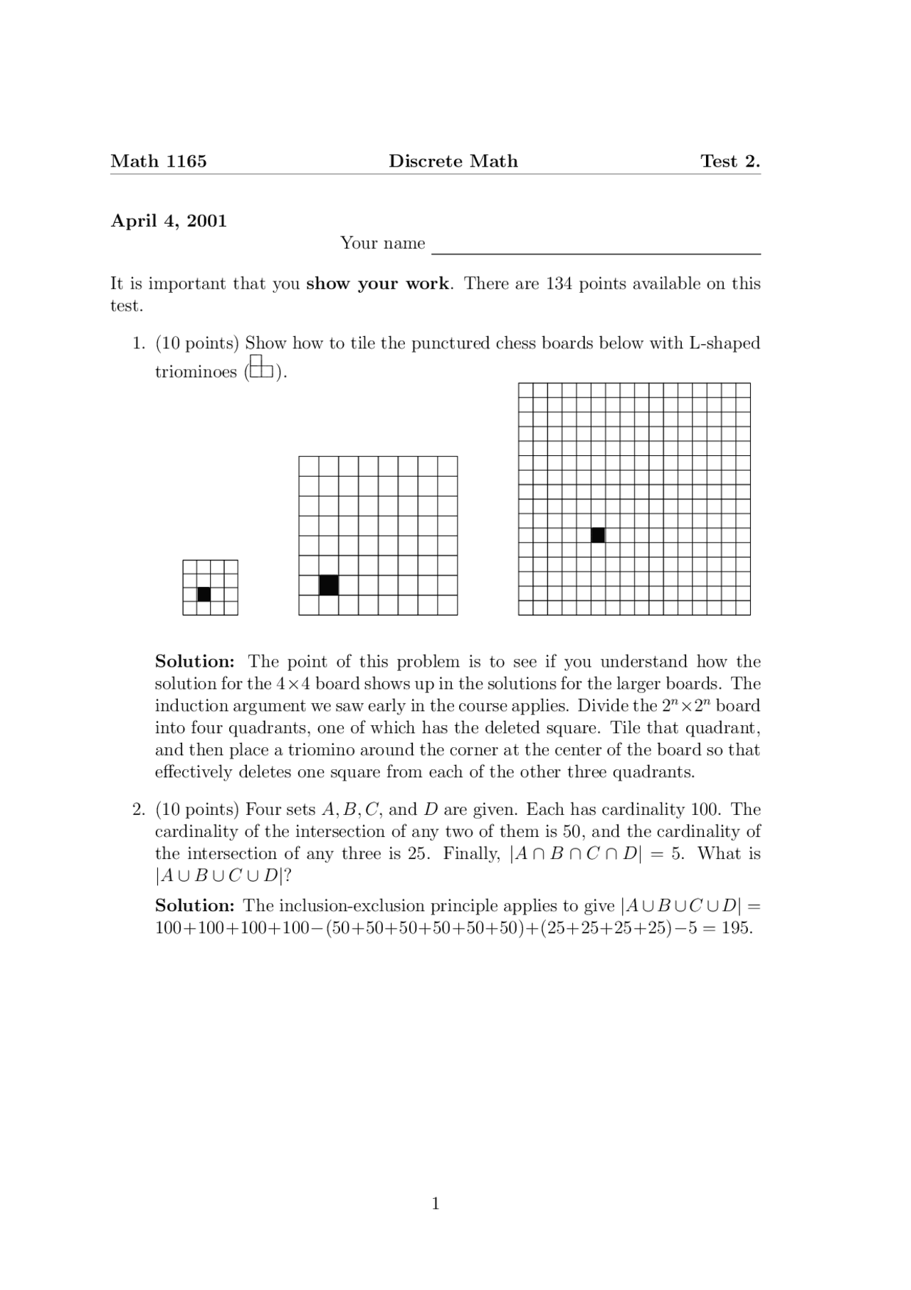 11 Solved Questions For Exam 2 Introduction To Discrete Structures